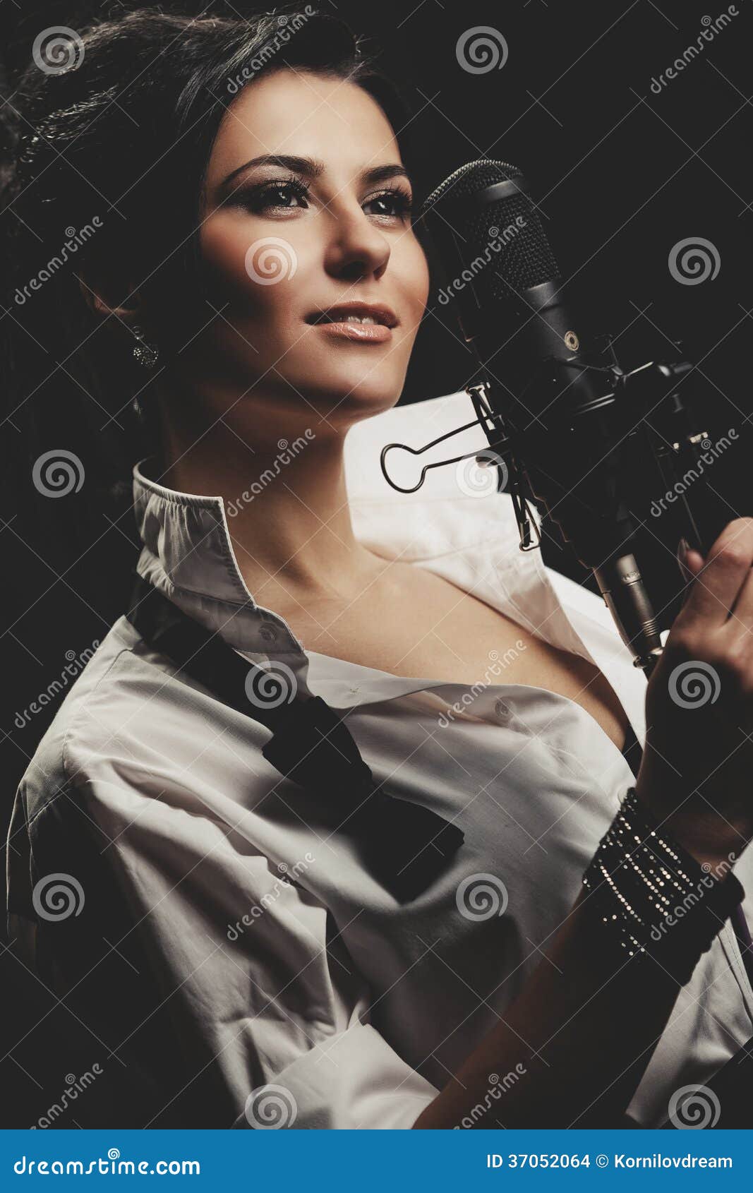 Singer with microphone stock photo. Image of show, beautiful - 37052064