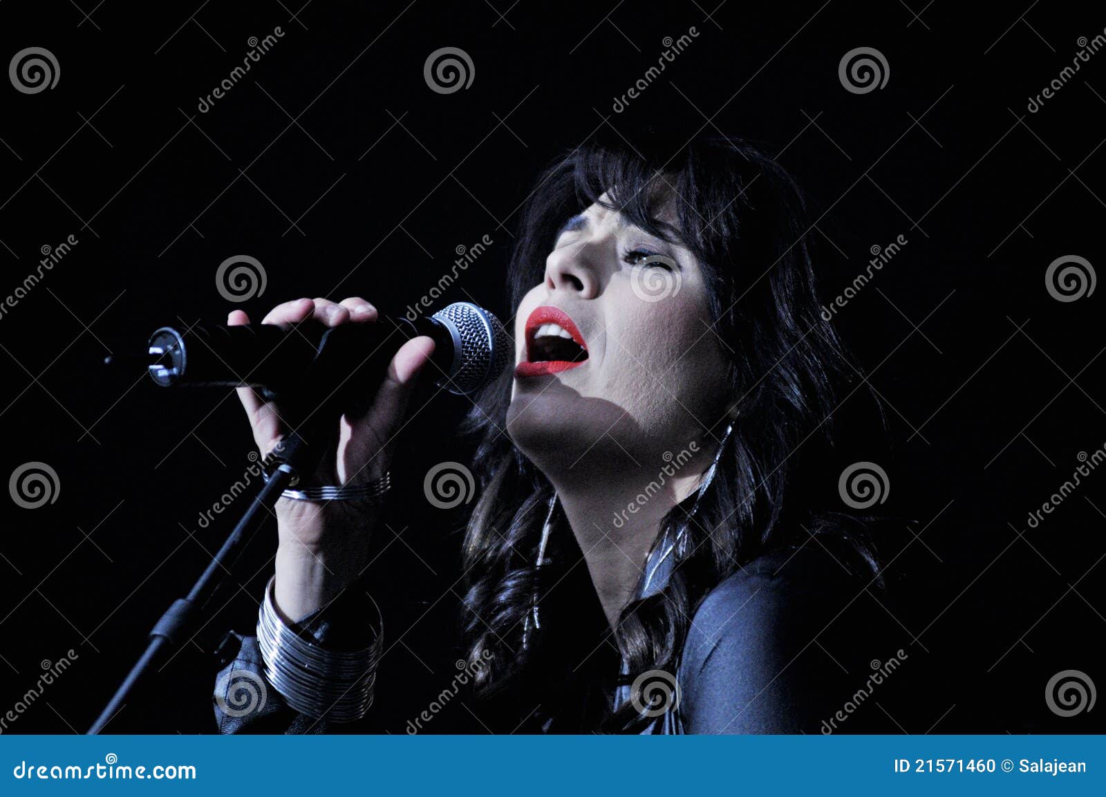 Singer with Microphone Performs Live Editorial Image - Image of ...