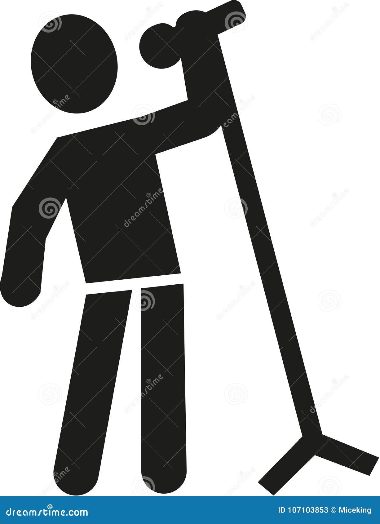 Singer with Microphone on Stage Icon Stock Vector - Illustration of ...