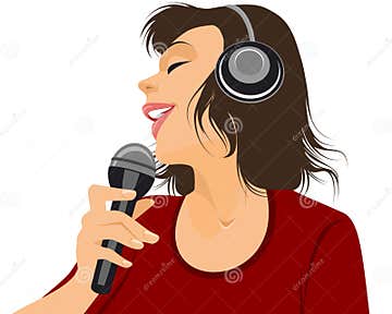 Singer with microphone stock vector. Illustration of model - 58390180