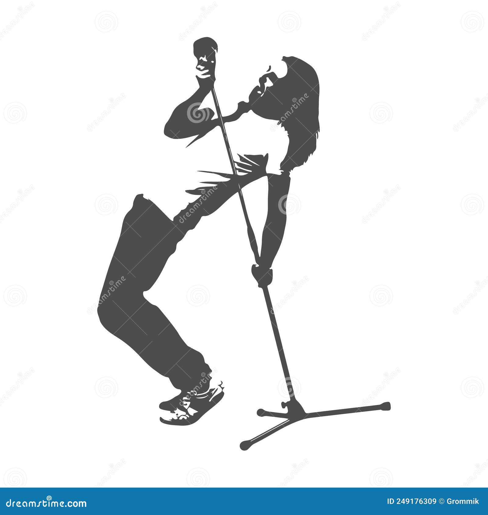 A Singer with a Microphone. Vector Silhouette for Creative and Thematic ...