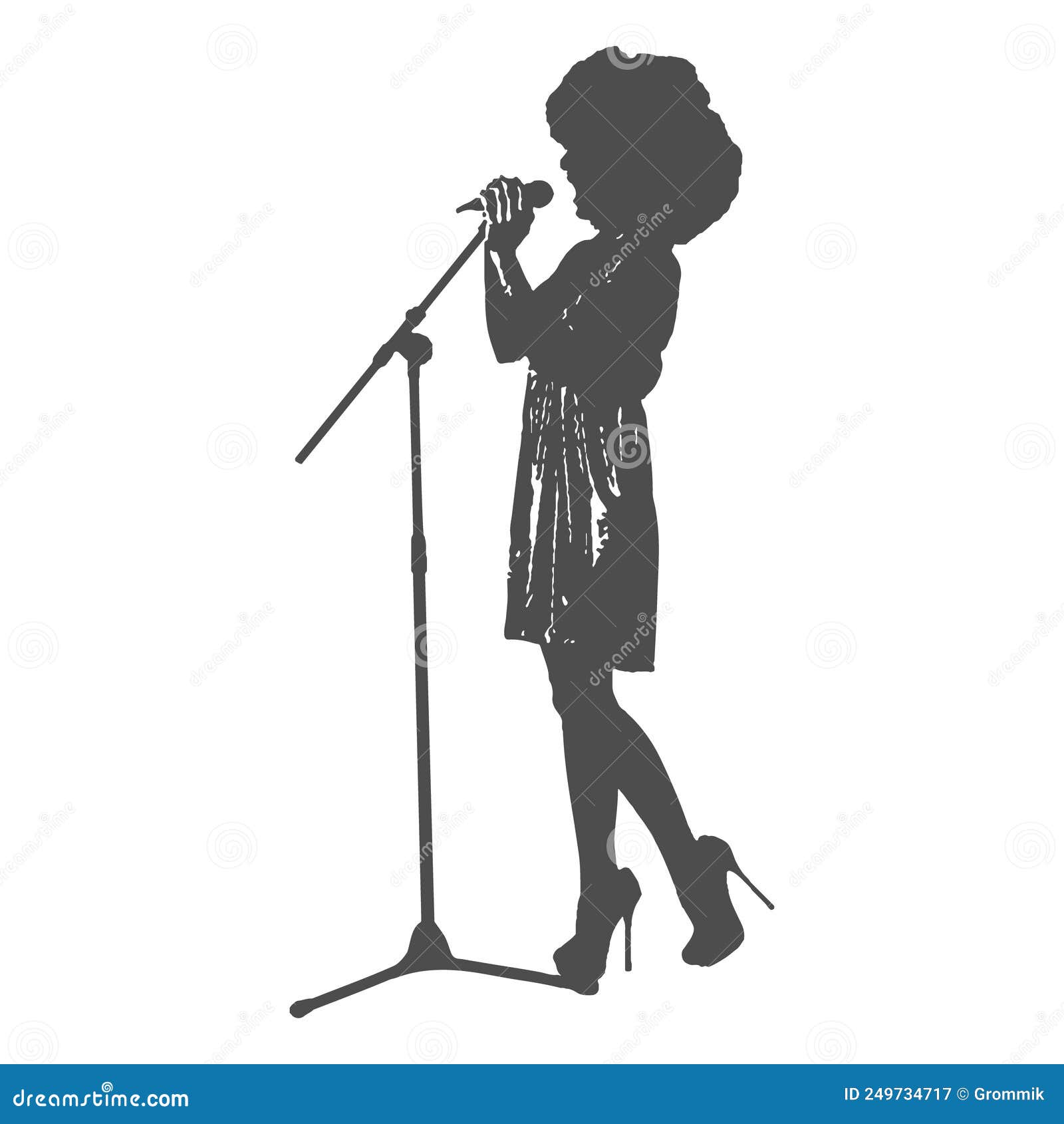 Singer with a Microphone. Vector Silhouette for Creative and Thematic ...