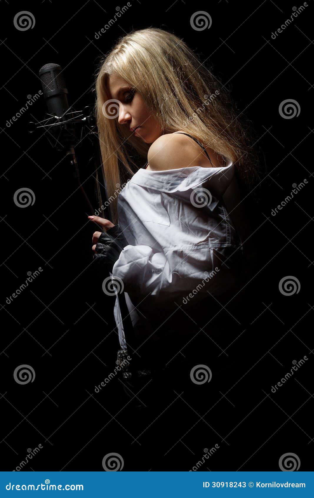 Singer with microphone stock image. Image of musical - 30918243