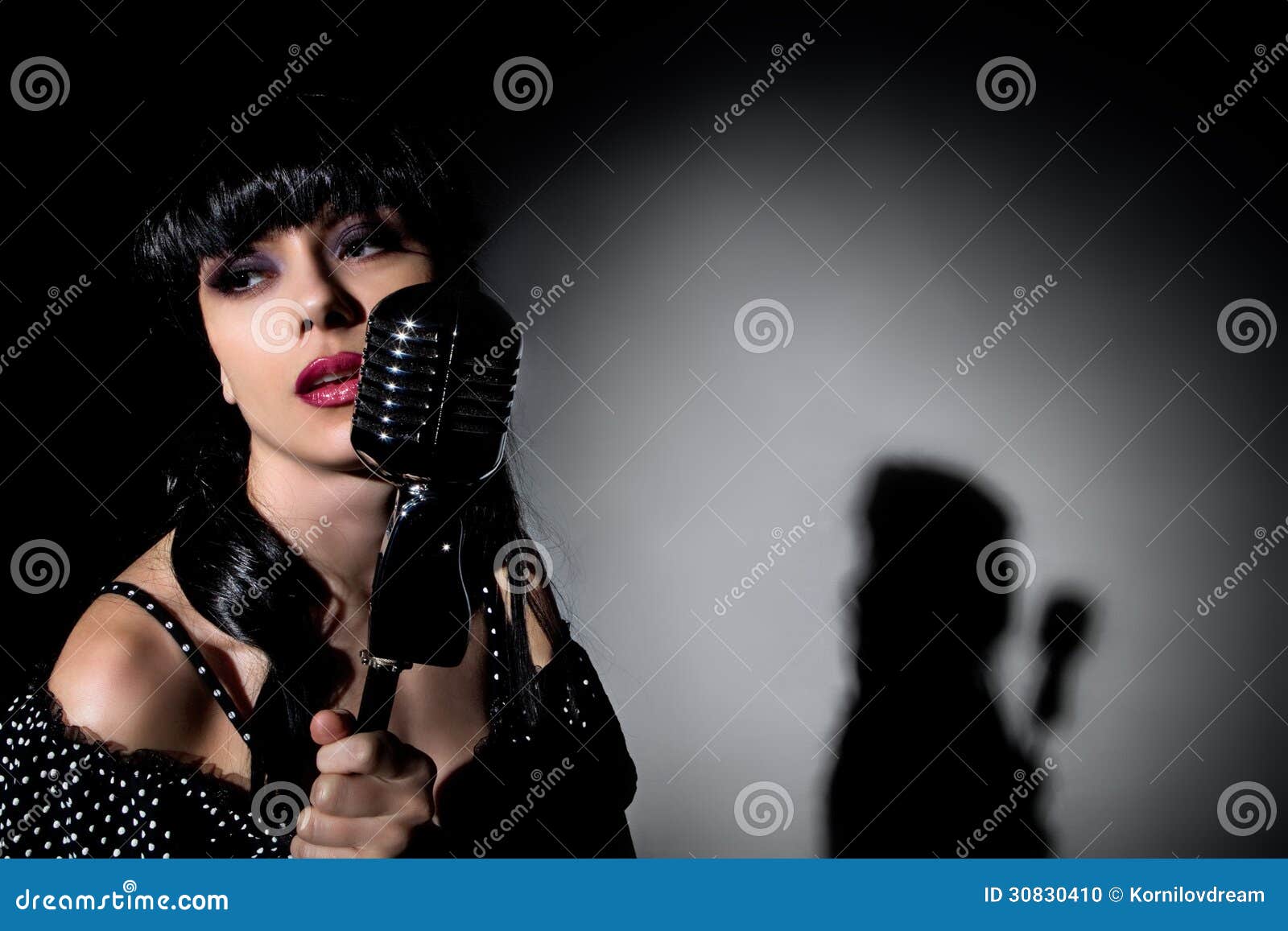 Singer with microphone stock photo. Image of lips, musician - 30830410