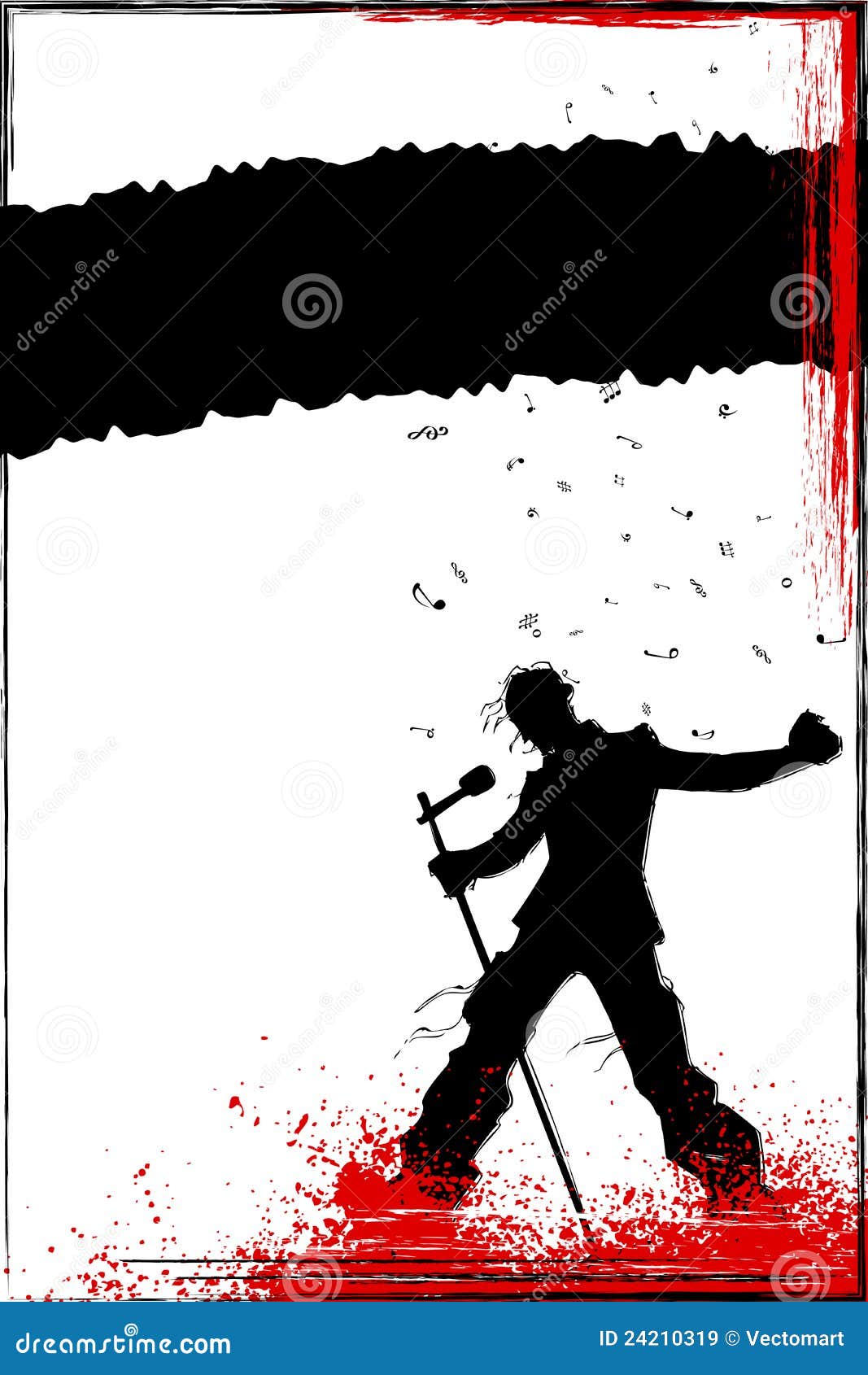 Singer with Mike stock vector. Illustration of person - 24210319