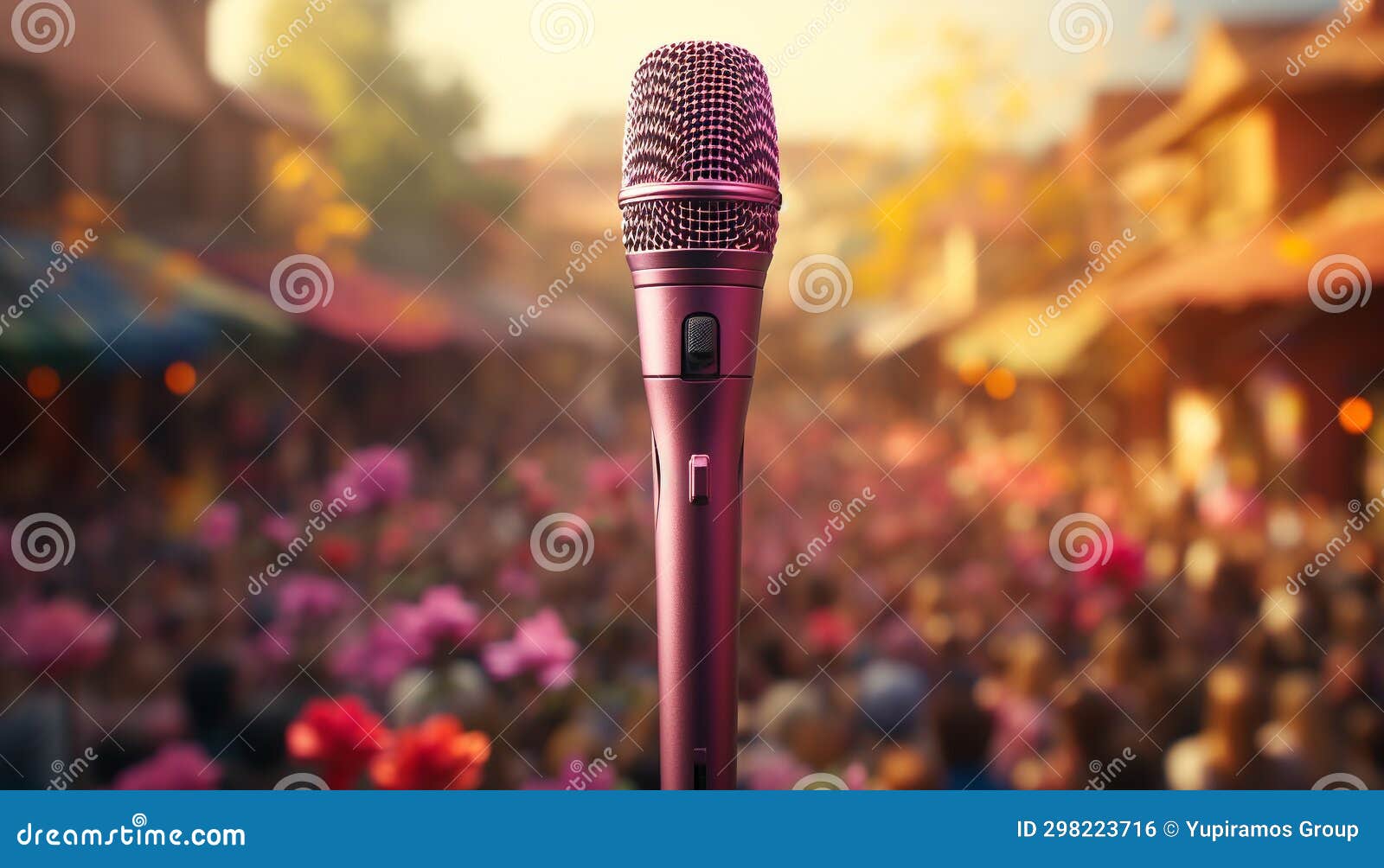 Singer Performing on Stage, Microphone in Spotlight, Captivating ...