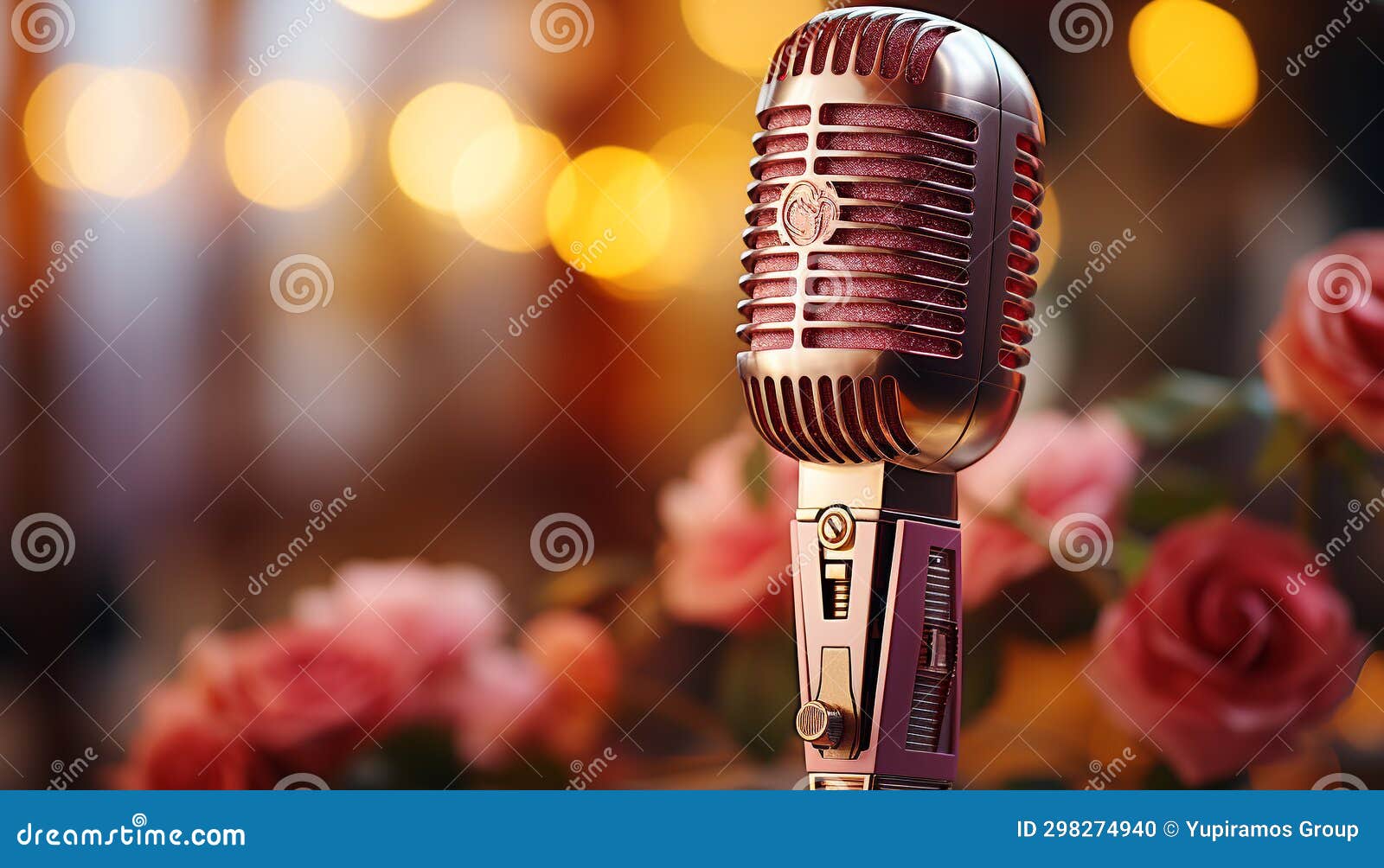 Singer Performs on Stage with Microphone, Broadcasting Rock Music ...