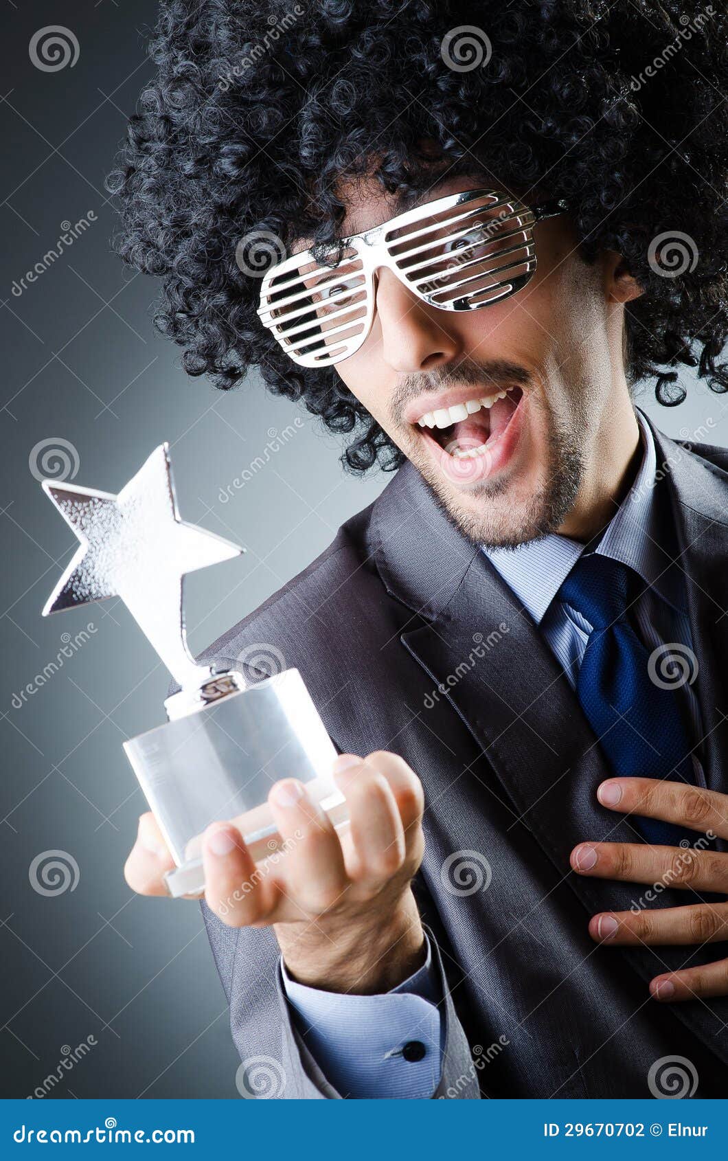Singer Receiving Star Prize Stock Photo - Image of person, musician ...