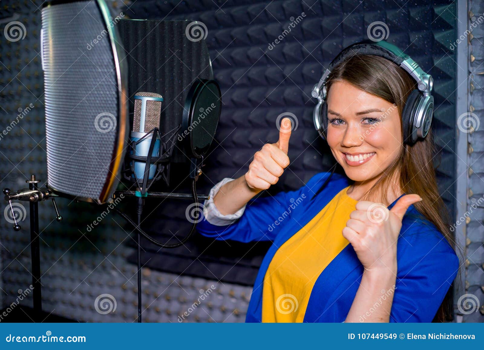 Singer in a Recording Studio Stock Image - Image of computer, mixing ...