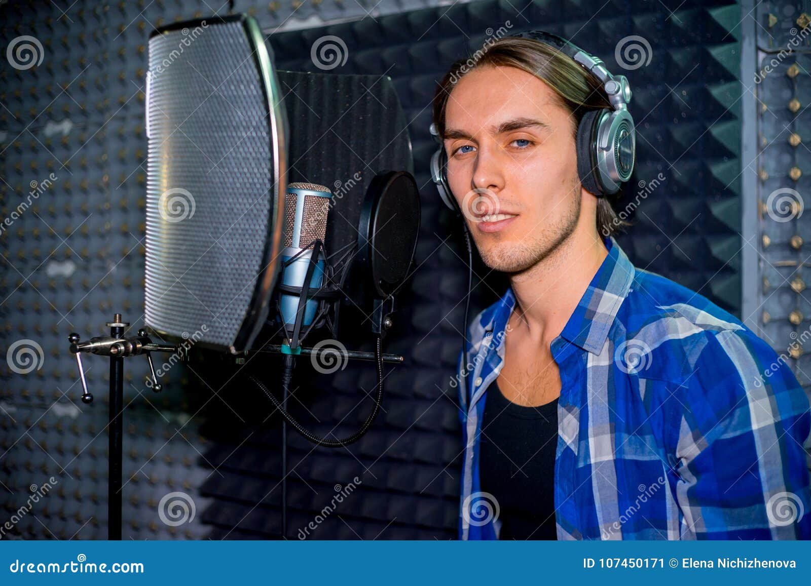 Singer in a Recording Studio Stock Image - Image of broadcast ...