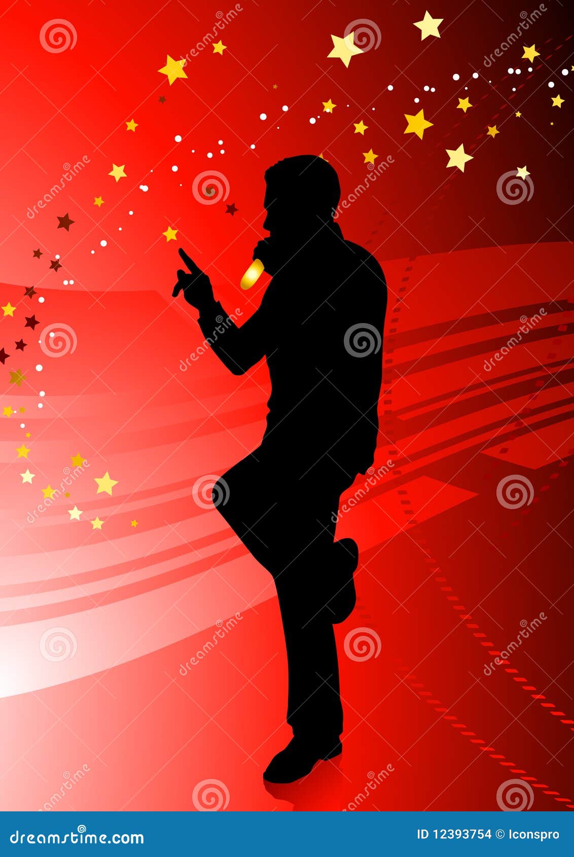 Singer on Red Background stock illustration. Illustration of back ...
