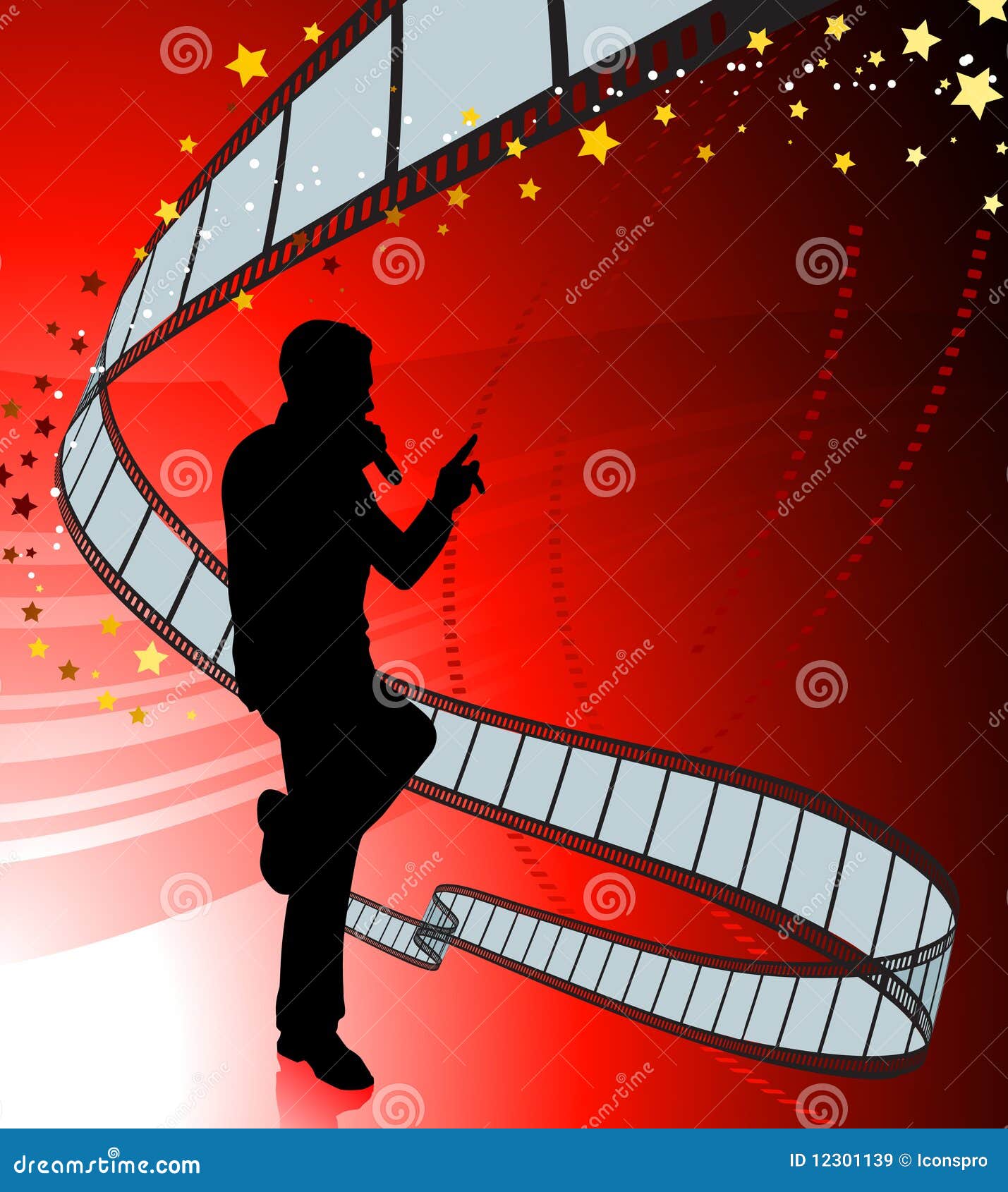 Movie Reel Background Red