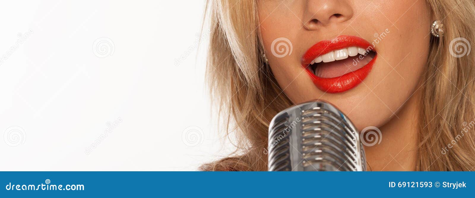 Singer with retro mic stock image. Image of singer, star - 69121593