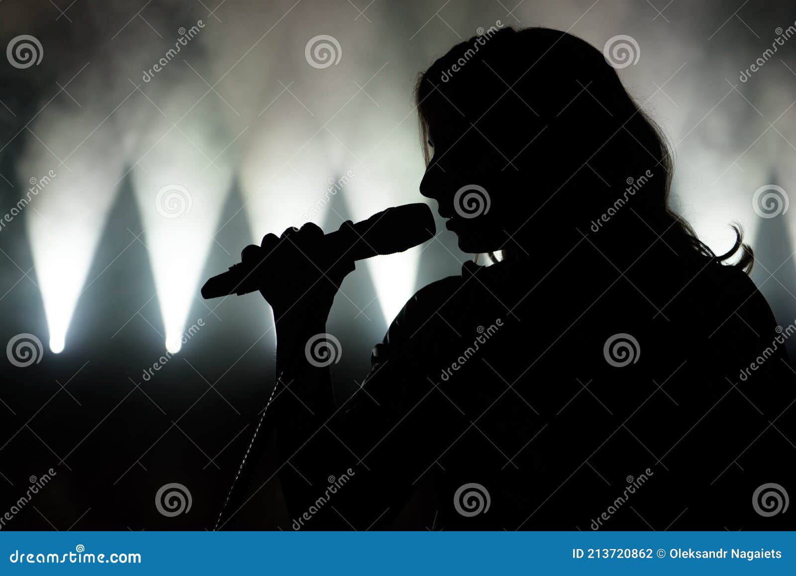 Singer in Silhouette. Close Up Image of Live Singer on Stage Stock ...