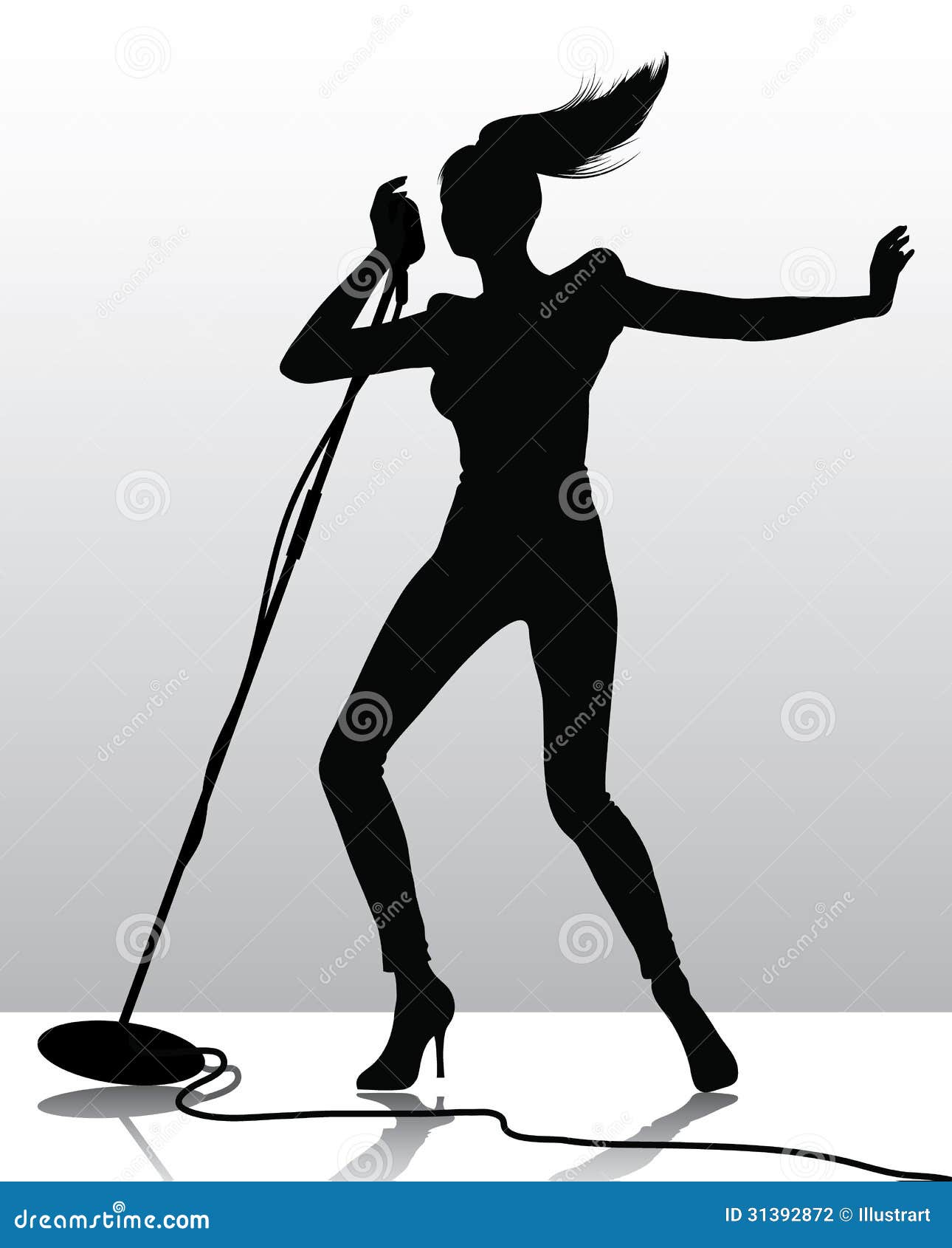Singer silhouette stock vector. Illustration of shadow - 31392872
