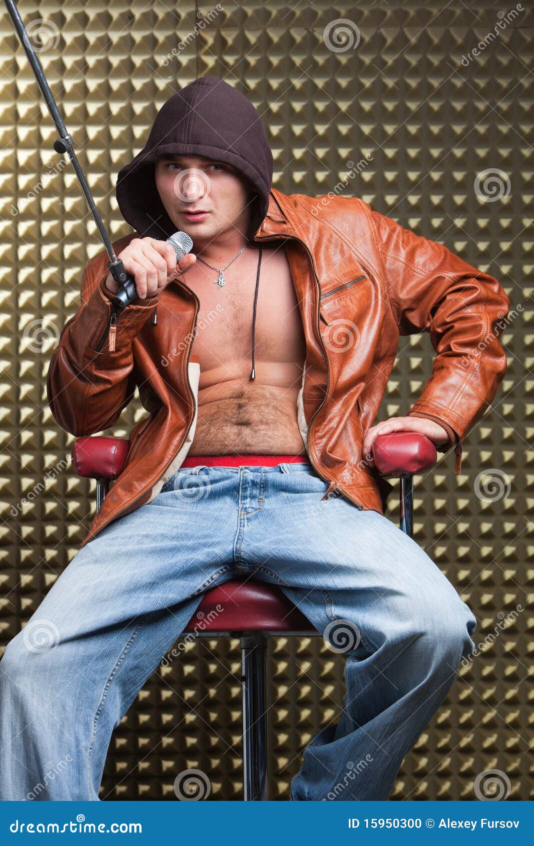 Singer Sitting in Recording Studio Stock Photo - Image of recording ...