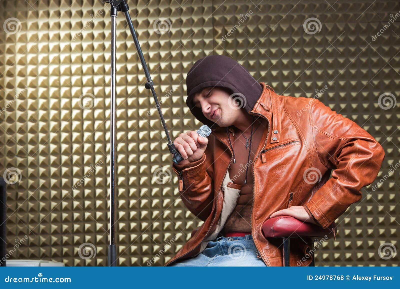 Singer Sitting In Recording Studio Stock Photography | CartoonDealer ...