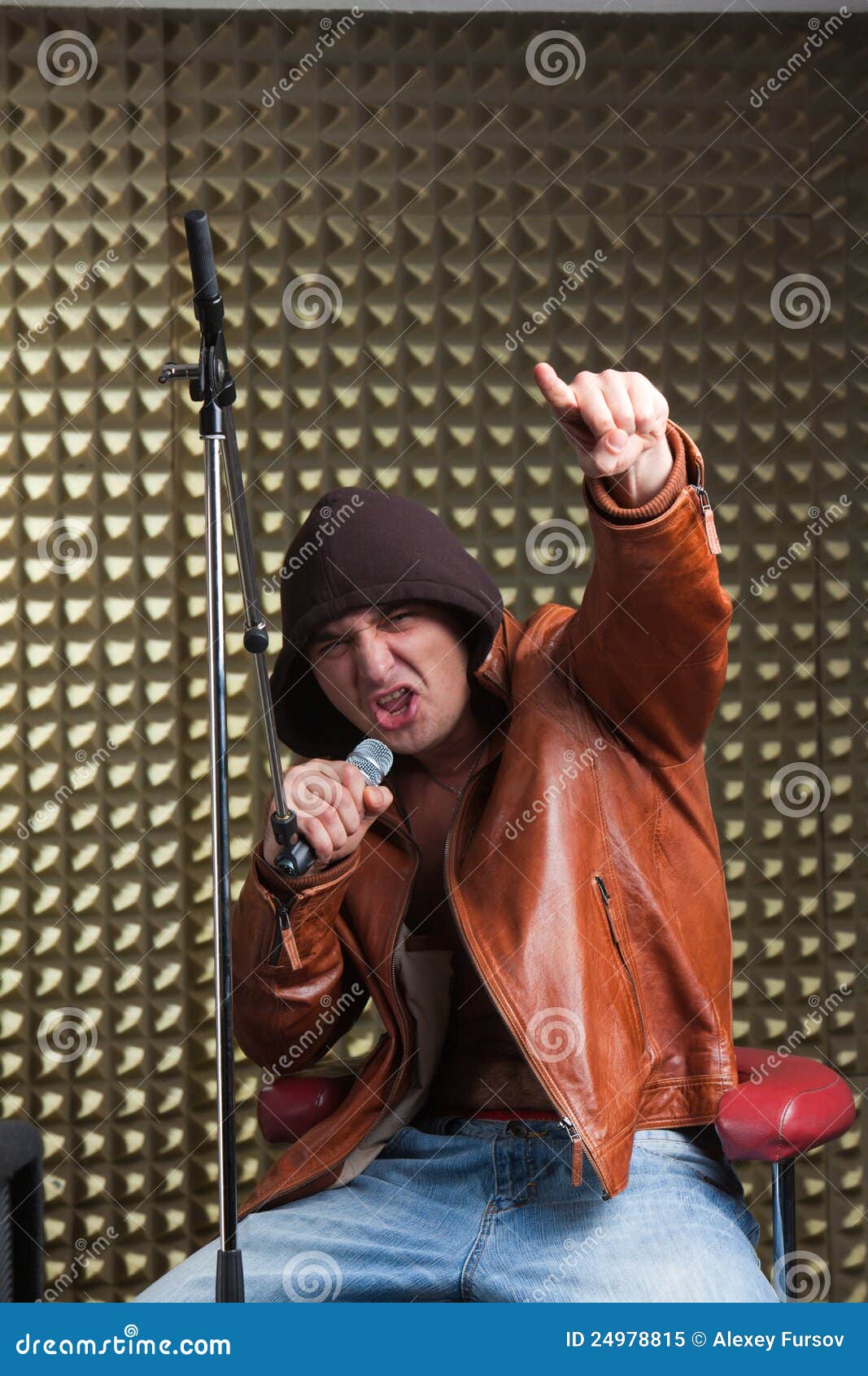 Singer Sitting In Recording Studio Royalty-Free Stock Photography ...