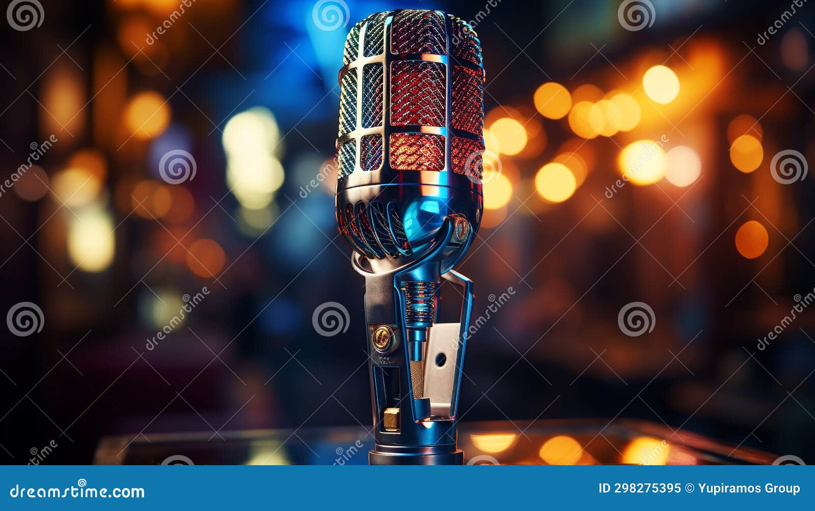 Singer on Stage, Microphone Shining, Audience Captivated by Performance ...