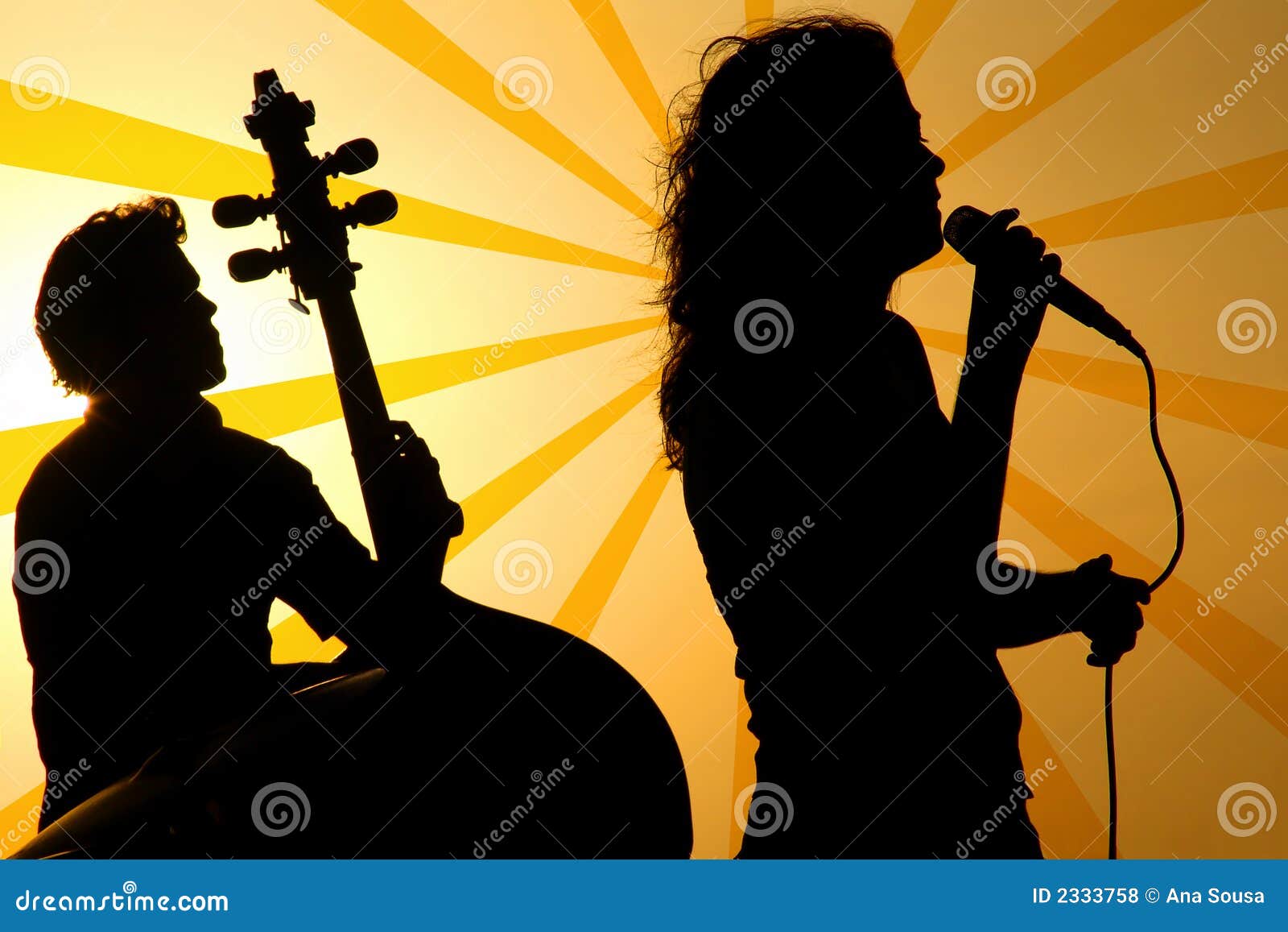 A Singer and a Stand Up Base Stock Photo - Image of band, jazz: 2333758