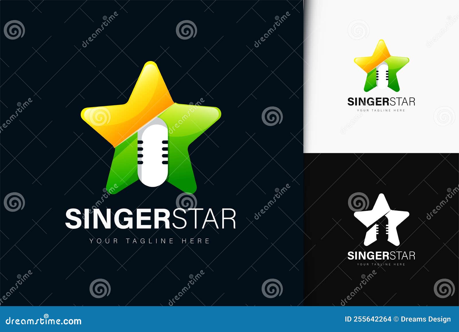 Singer Star Logo Design with Gradient Stock Vector - Illustration of ...