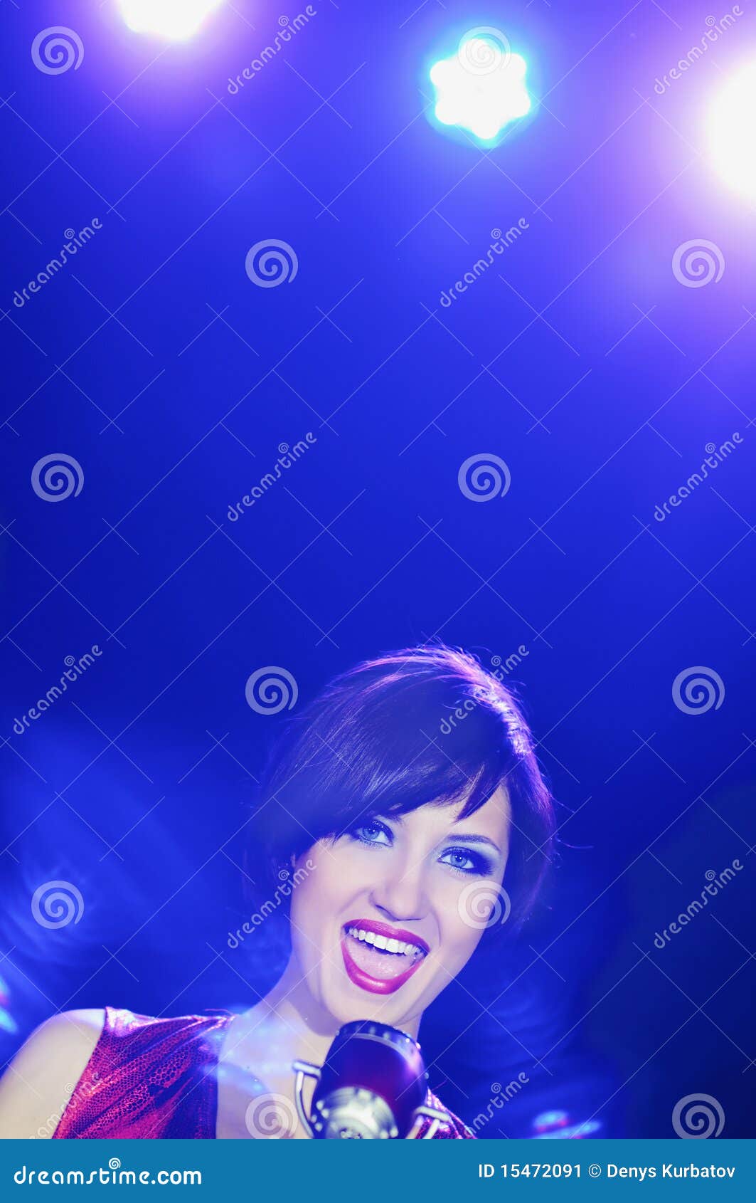 Singer under the lights stock image. Image of expression - 15472091
