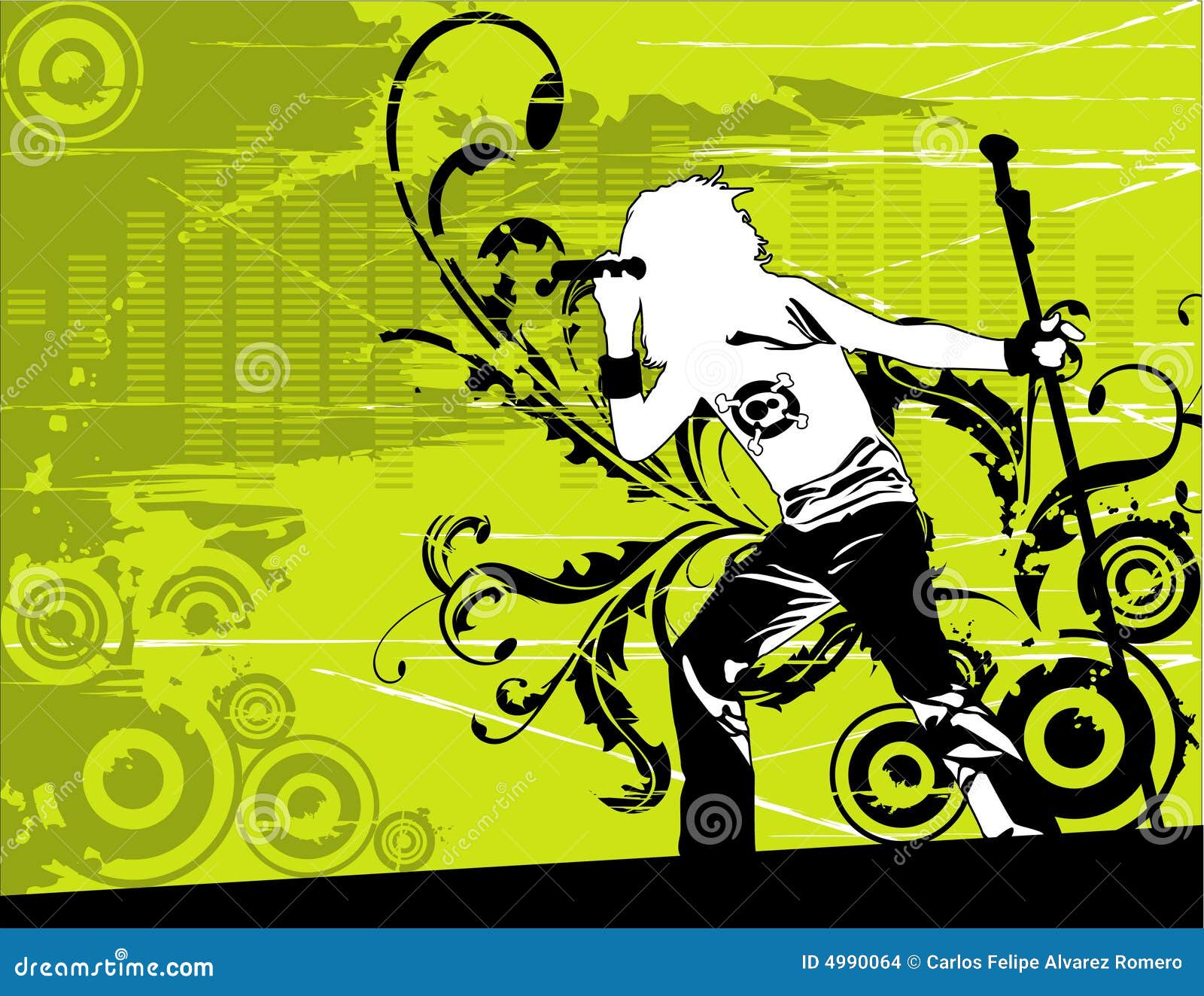 Singer vector stock vector. Illustration of volume, lines - 4990064