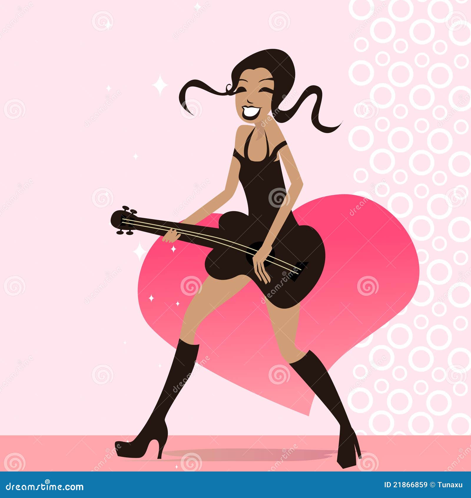 Singer Woman. Art Illustration. Pencil Drawing. Royalty-Free Stock ...