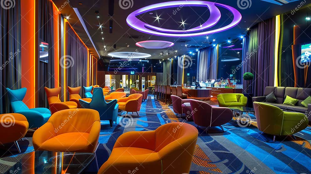 Singers Perform in Upscale Hotel Karaoke Lounge Stock Illustration ...