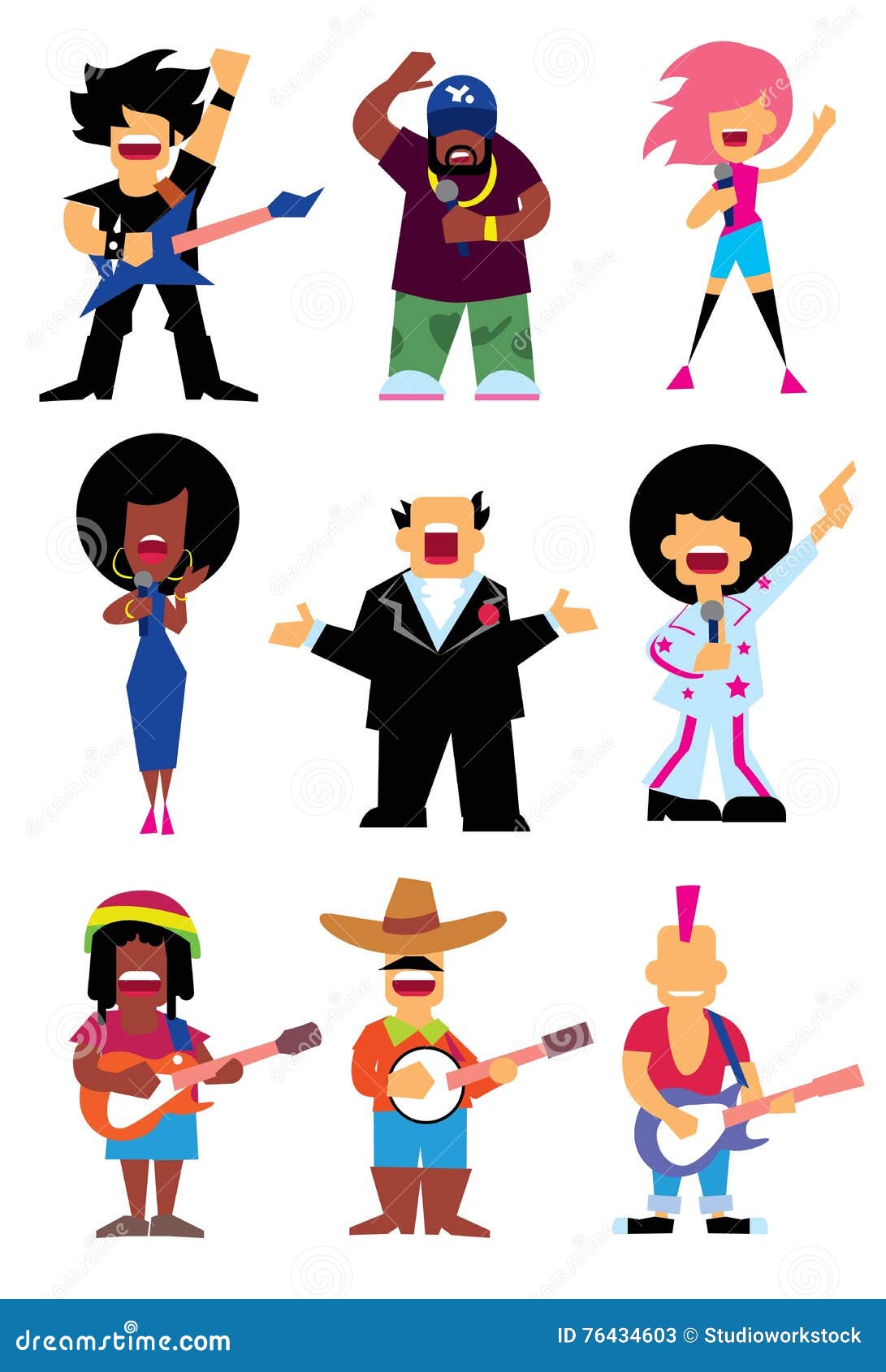 Singers Silhouette Collection Stock Photo | CartoonDealer.com #12329886