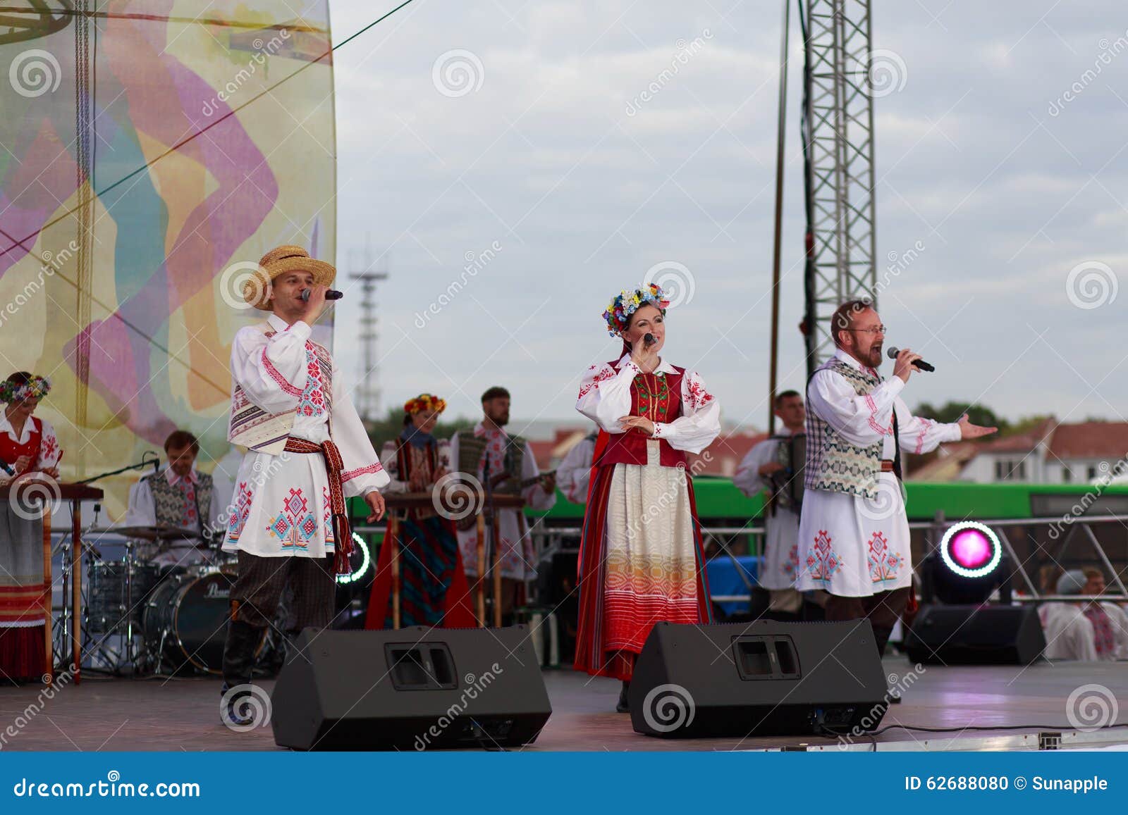 Singers in Traditional Costumes on the Scene Editorial Image - Image of ...