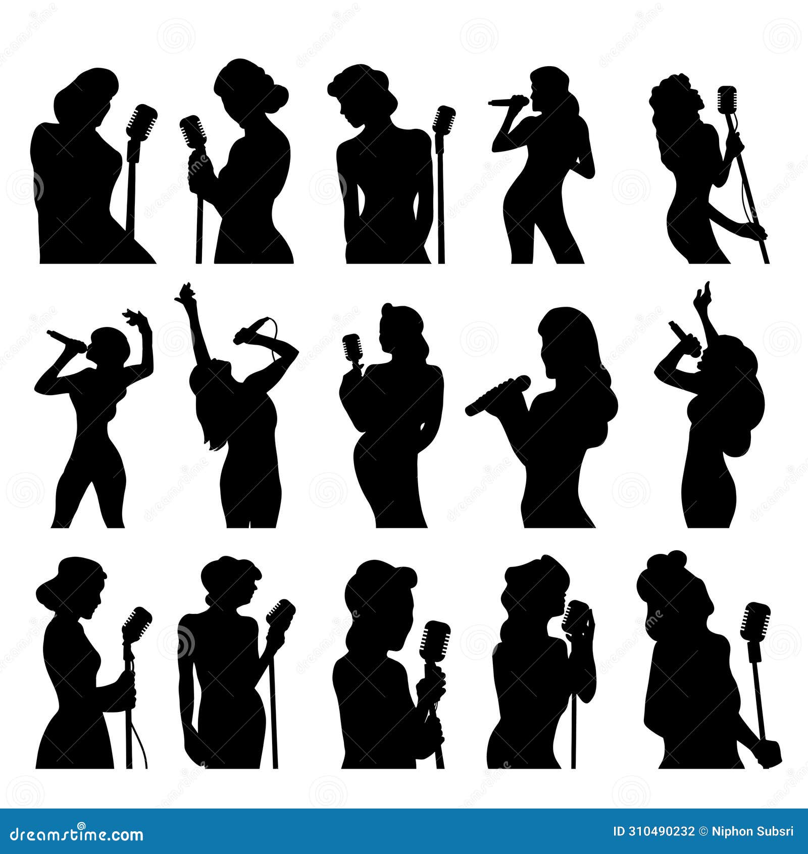 The Lady Singer Image for Music or Entertainment Concept Stock Vector ...