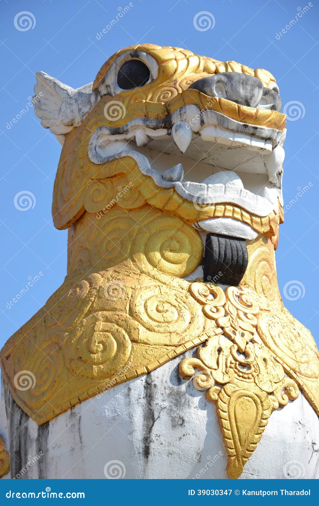 Singha statue stock image. Image of gold, singha, background - 39030347
