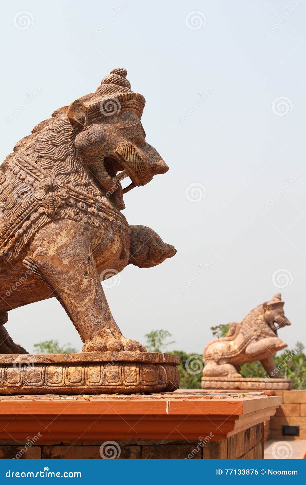 Singha statue stock photo. Image of temple, bali, animal - 77133876
