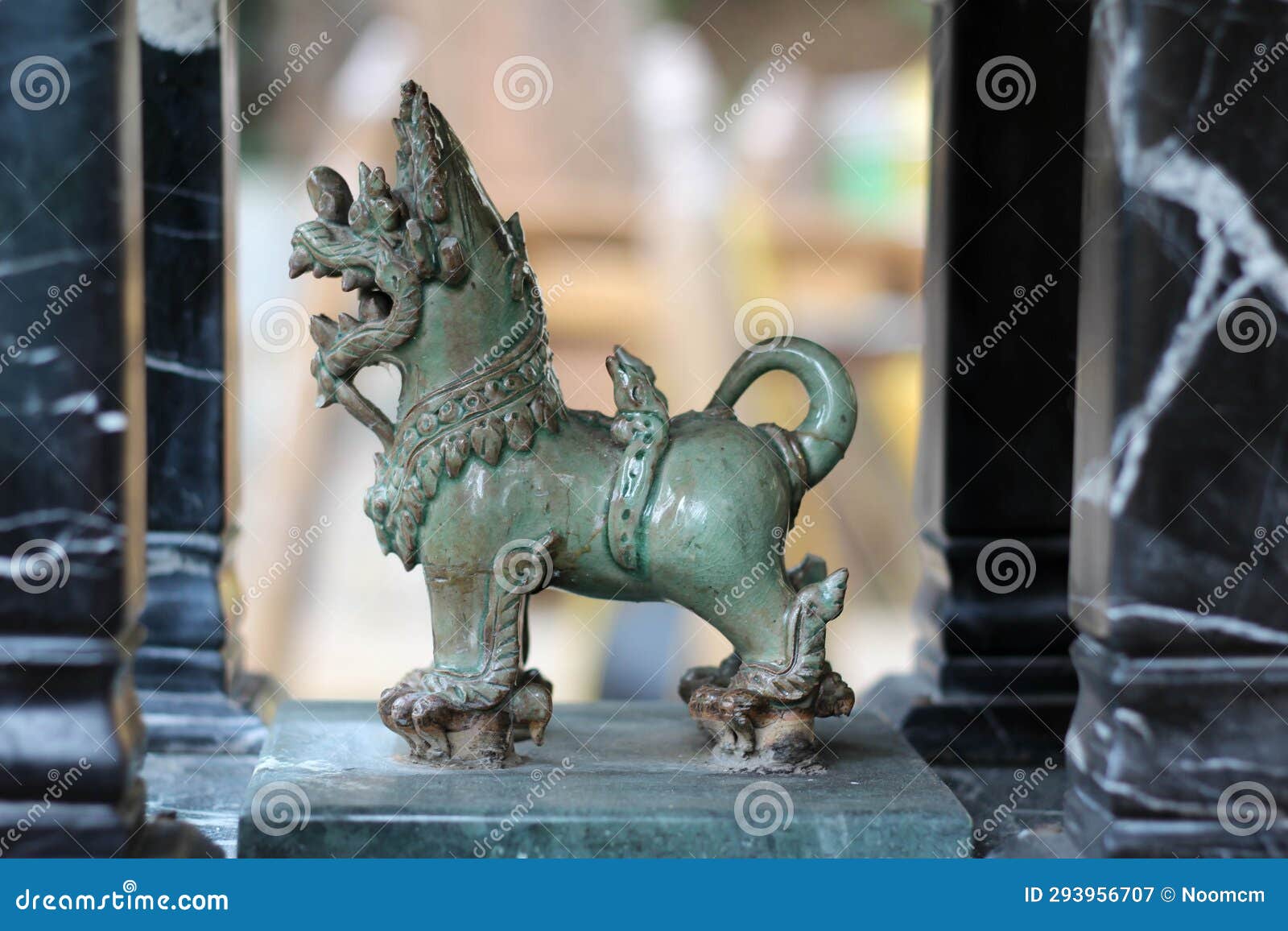 Singha Statue Decorated in the Coffee Shop Stock Image - Image of ...
