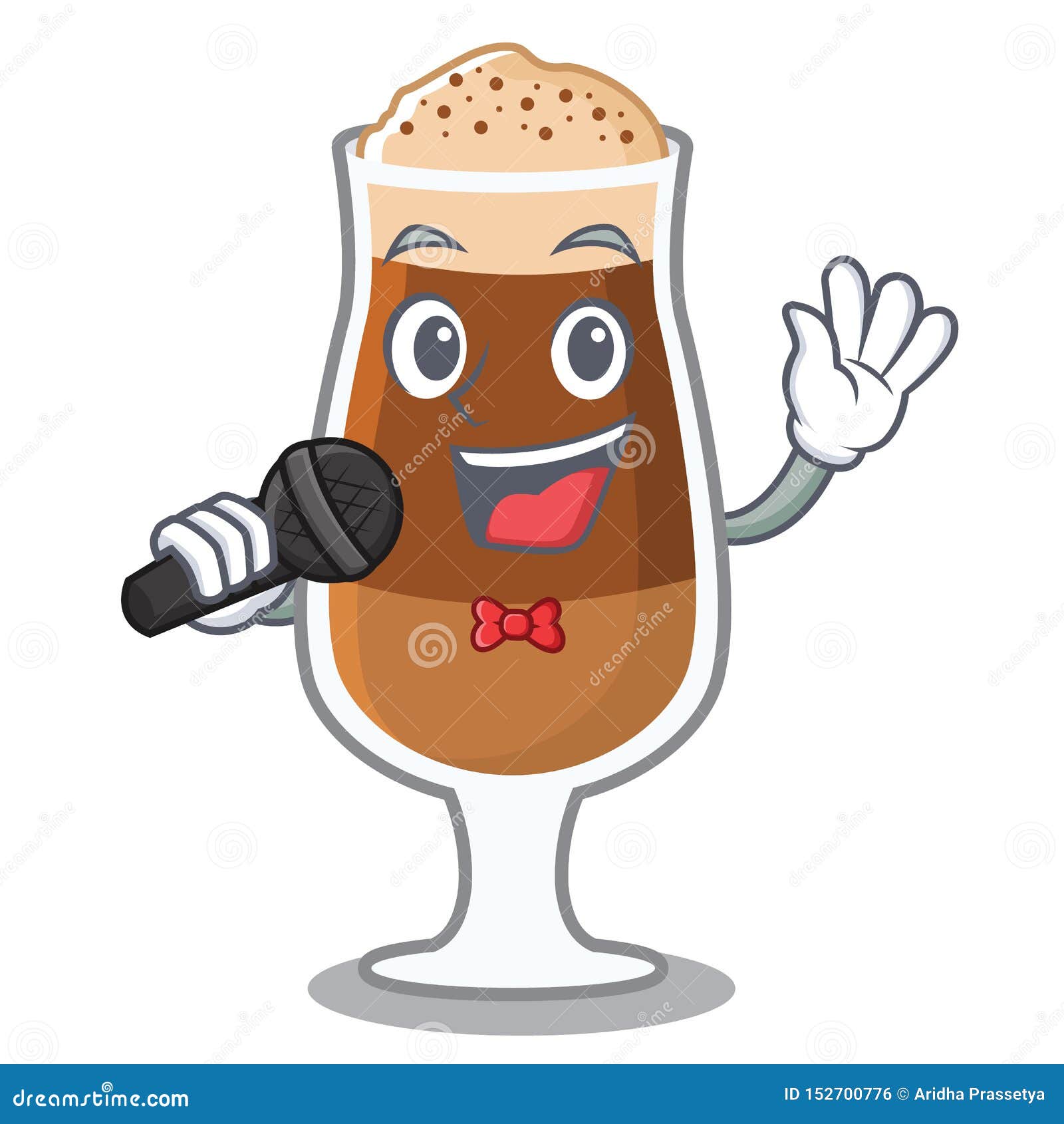 Singing Americano Cafe in a Cartoon Bottle Stock Vector - Illustration ...