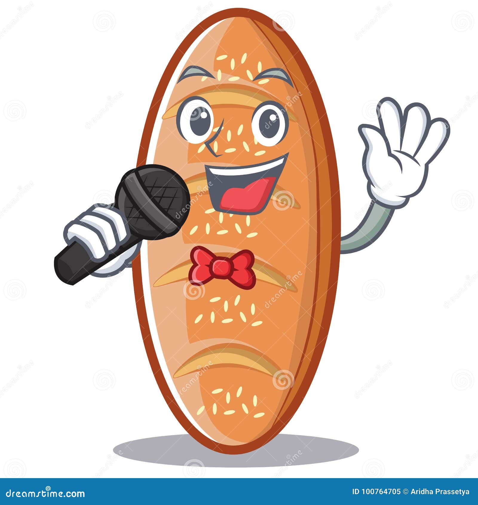 Singing Baked Bread Character Cartoon Stock Vector - Illustration of ...