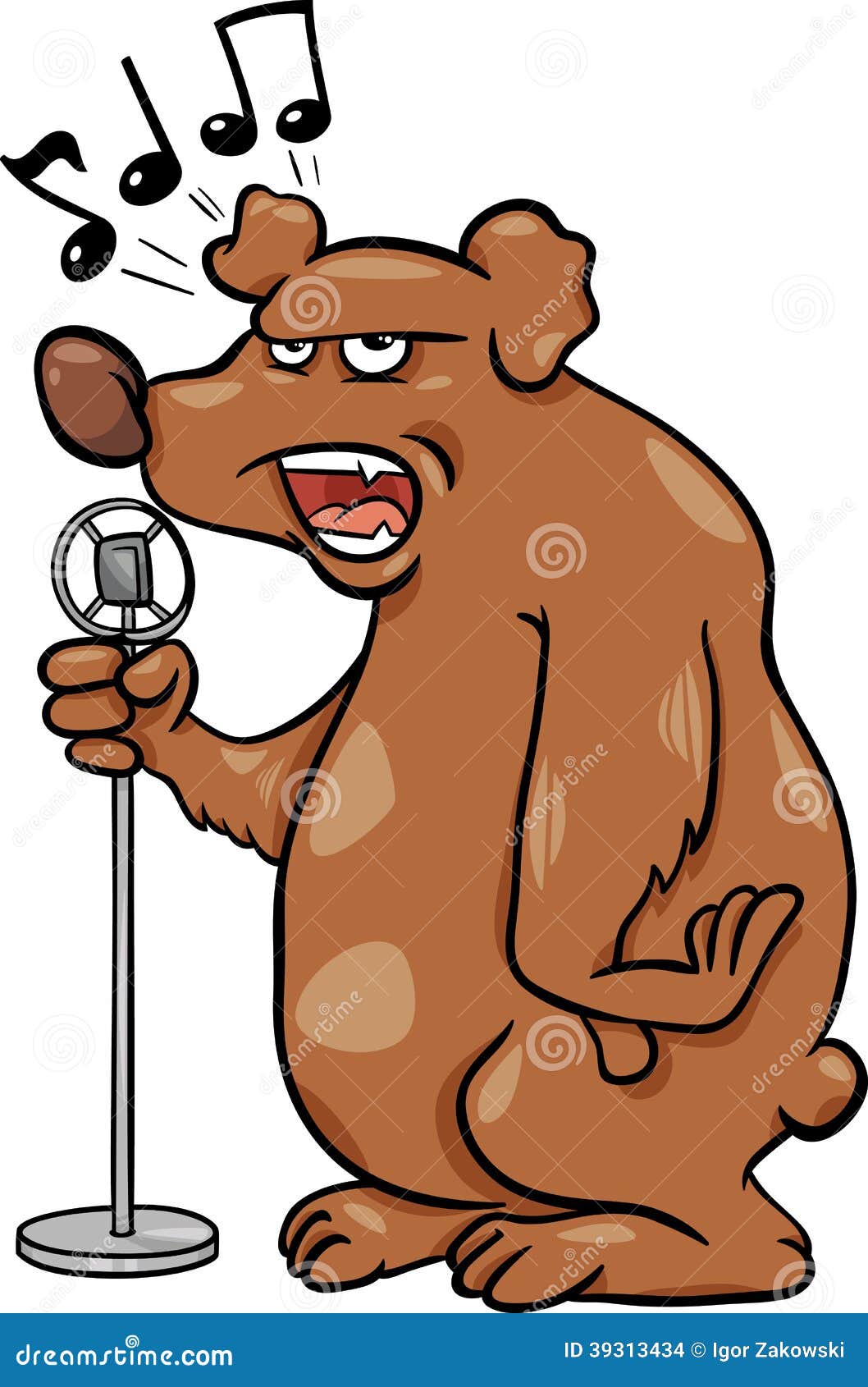 Singing Bear Cartoon Illustration Stock Vector - Illustration of comic ...