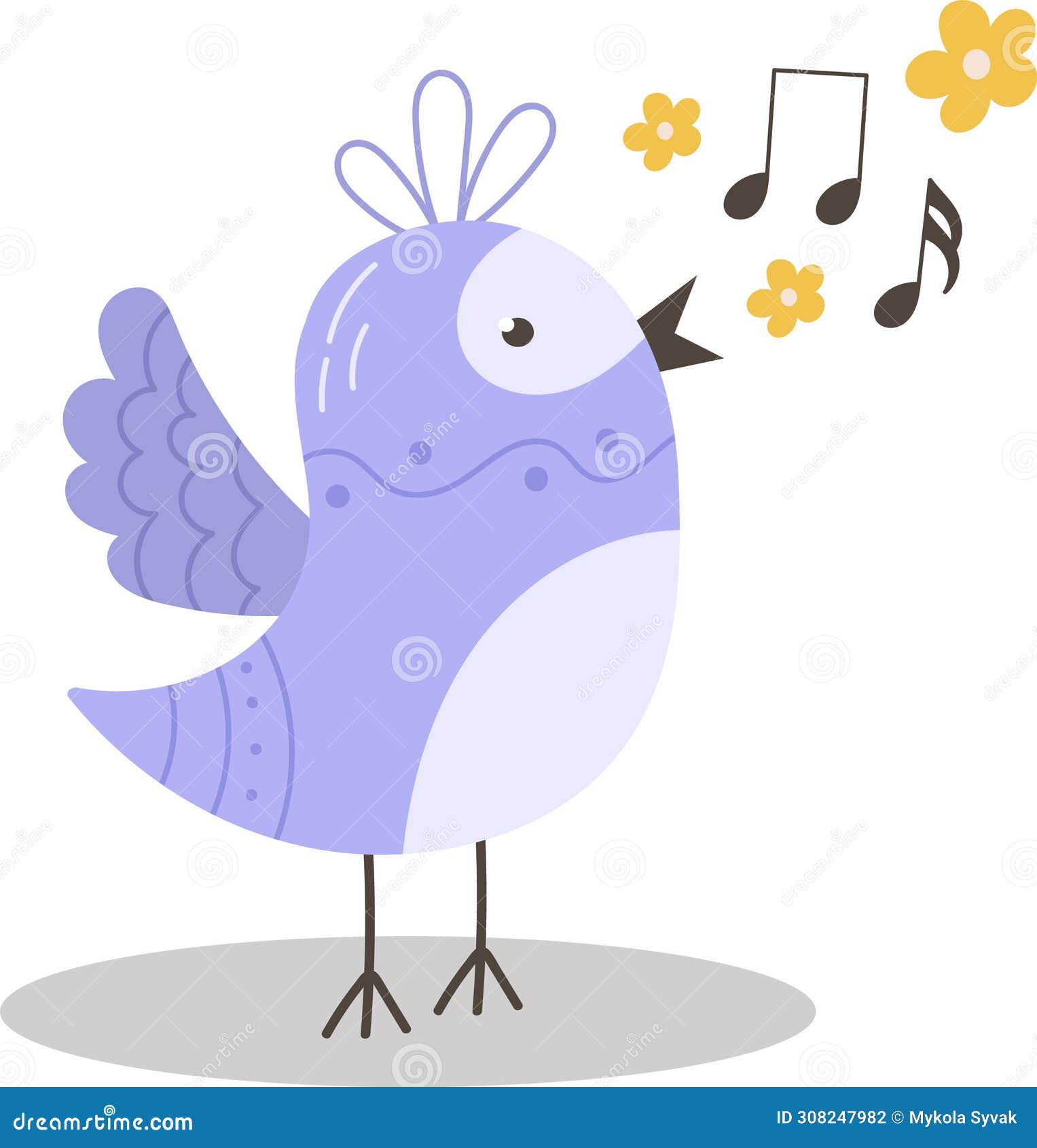 Singing Bird Animal stock vector. Illustration of wing - 308247982