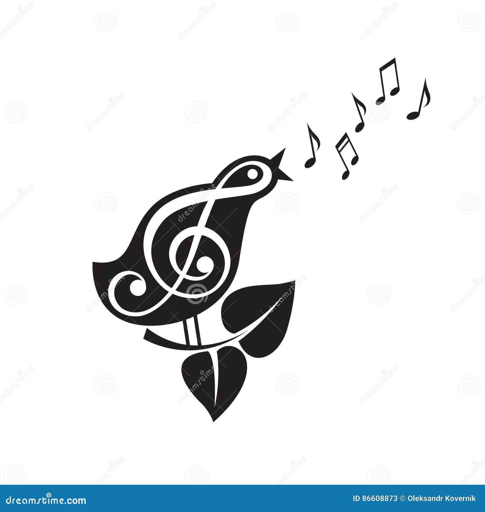 Singing bird icon stock vector. Illustration of logo - 86608873