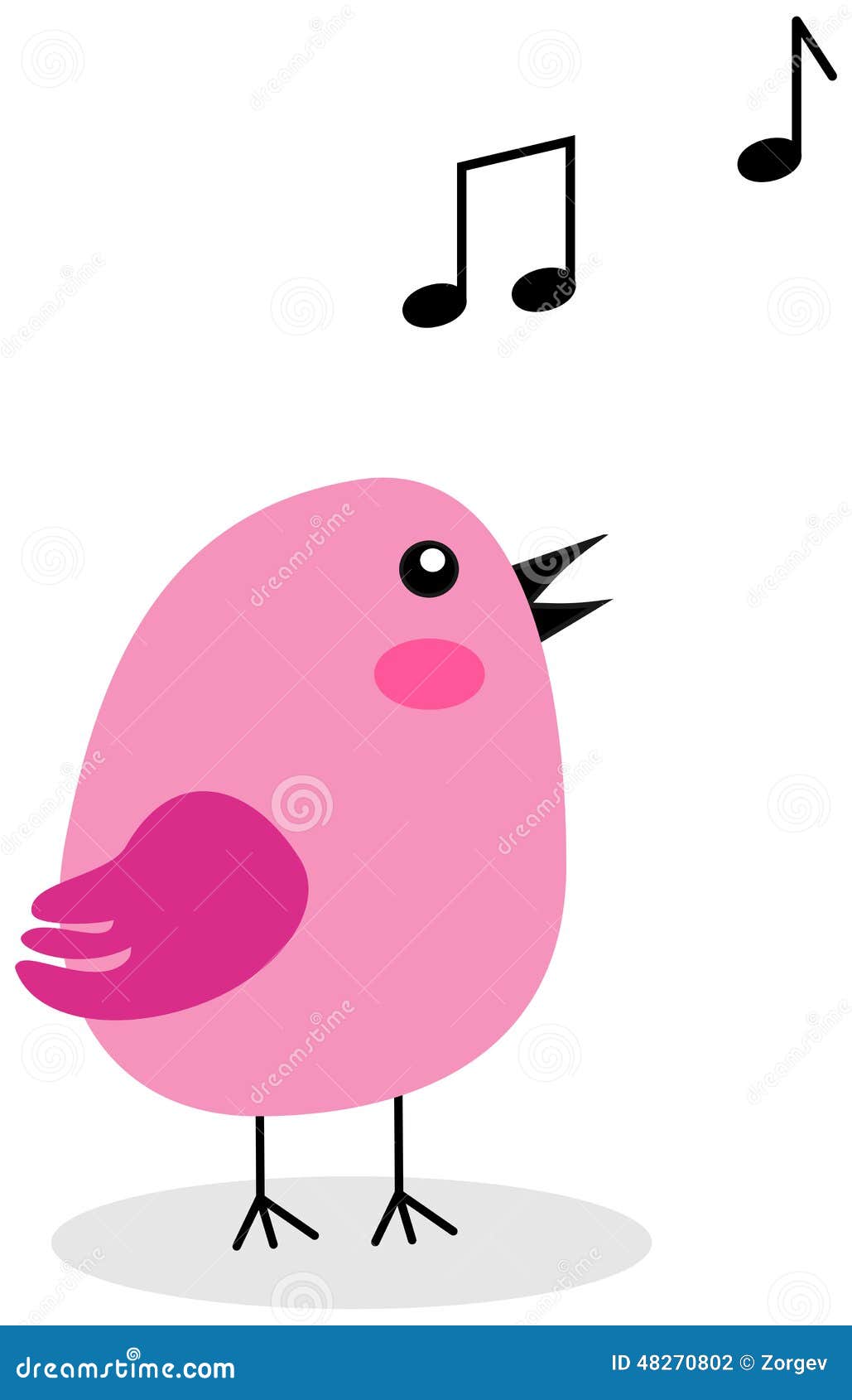Singing bird stock illustration. Illustration of pink - 48270802