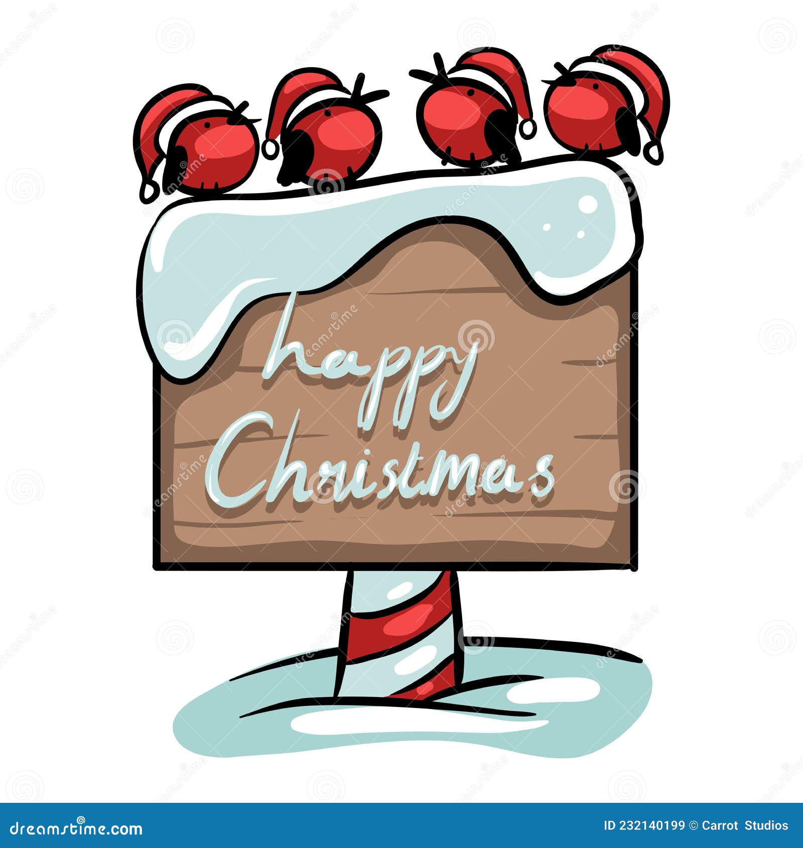 Singing Birds on Sign Board Illustration Stock Illustration ...