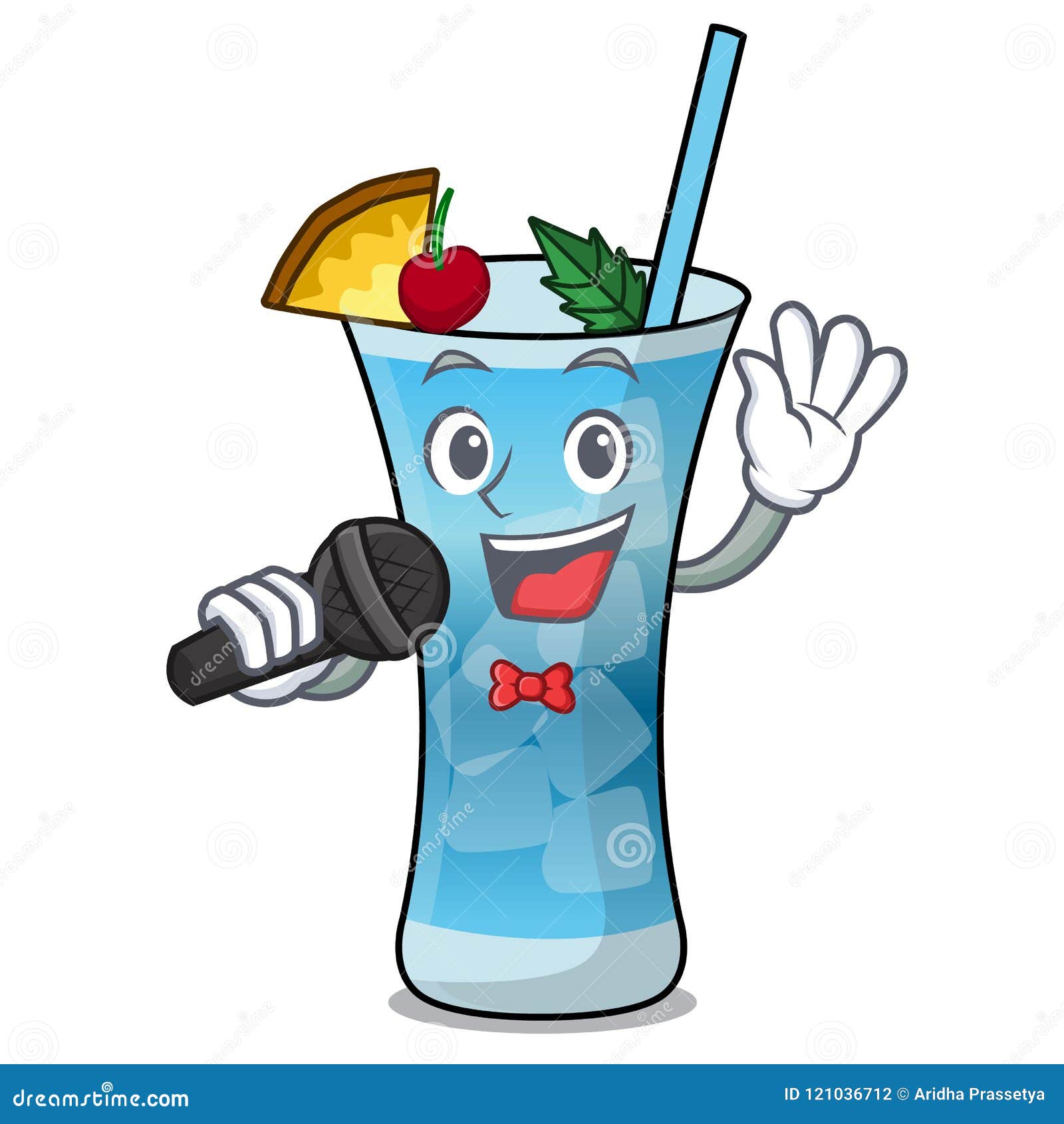 Singing Blue Hawaii Mascot Cartoon Stock Vector - Illustration of ...