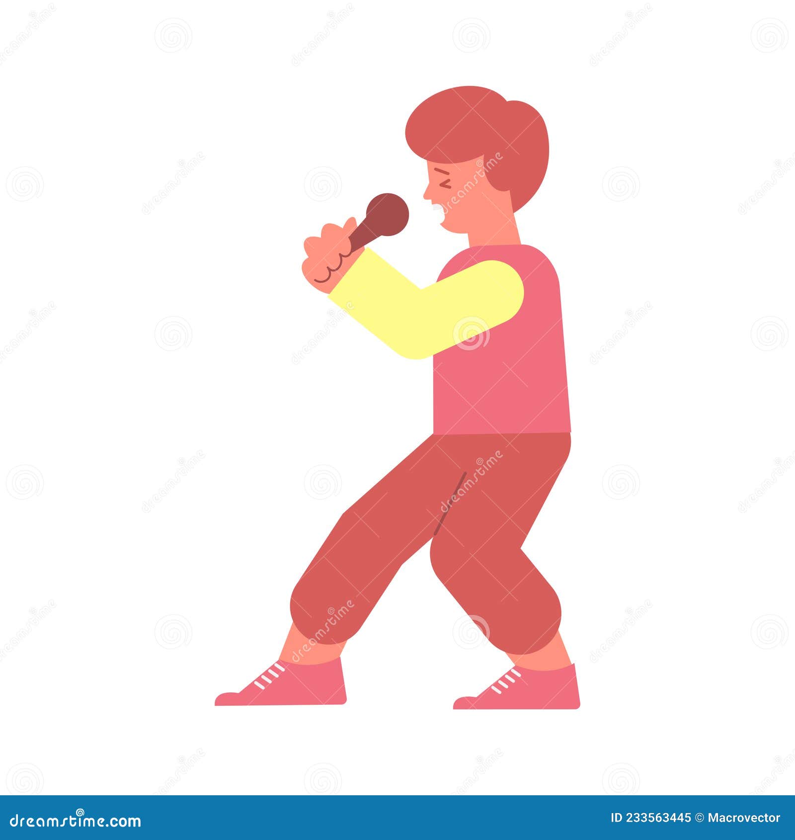 Singing Boy Doodle Composition Stock Vector - Illustration of ...