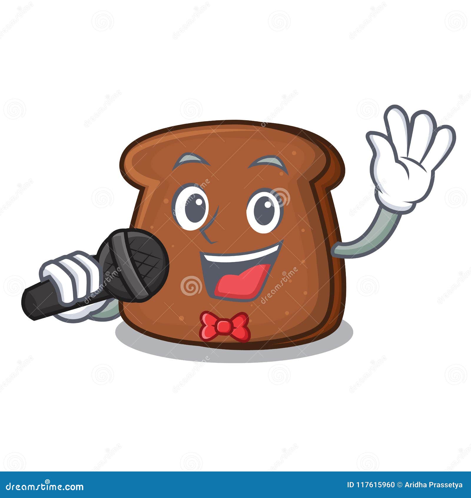 Singing Brown Bread Mascot Cartoon Stock Vector - Illustration of ...