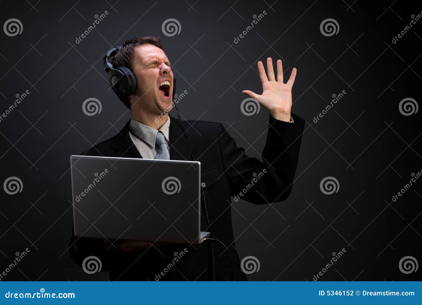 Singing businessman stock photo. Image of caucasian, music - 5346152