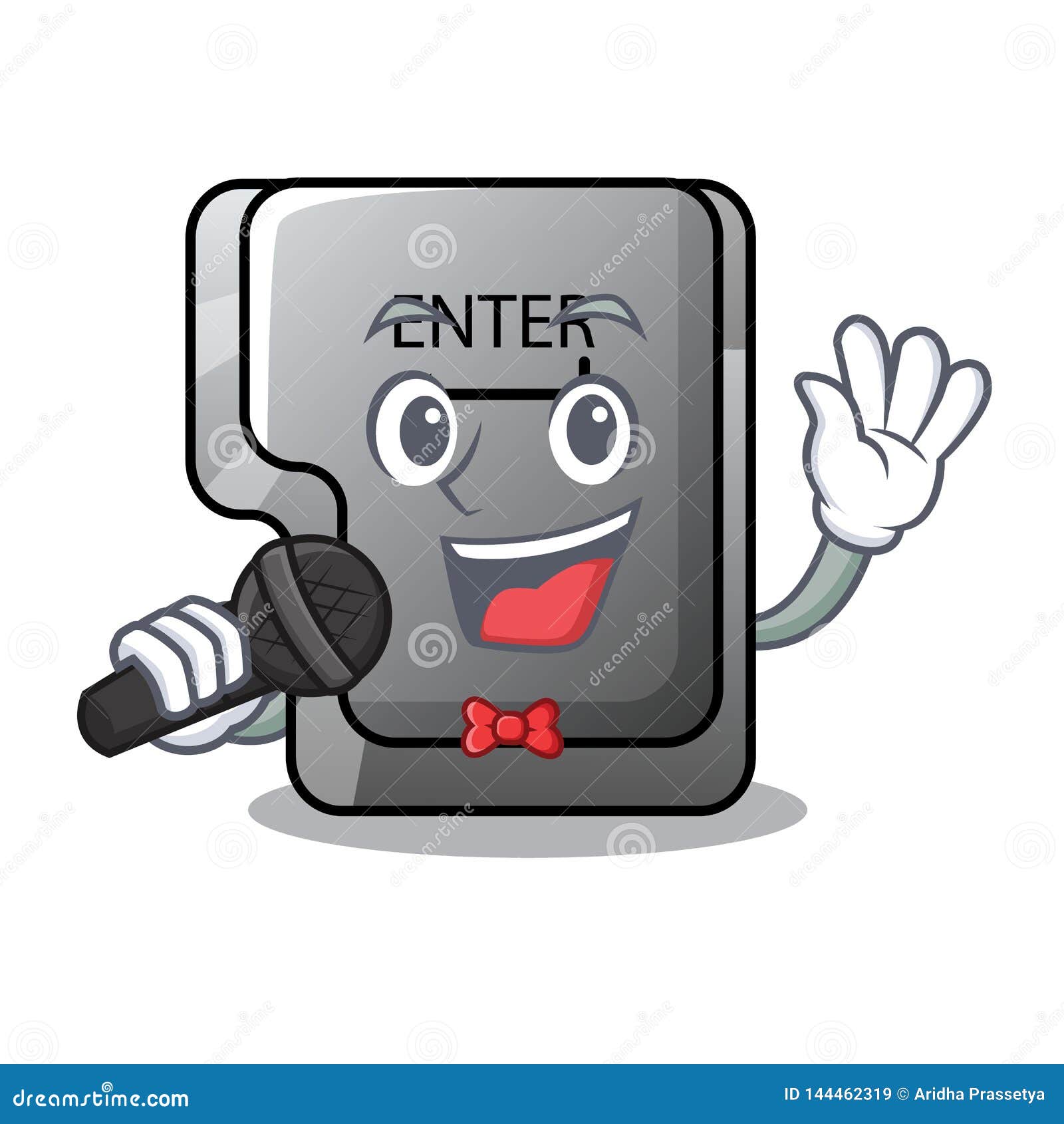 Singing Button Enter Isolated in the Cartoon Stock Vector ...