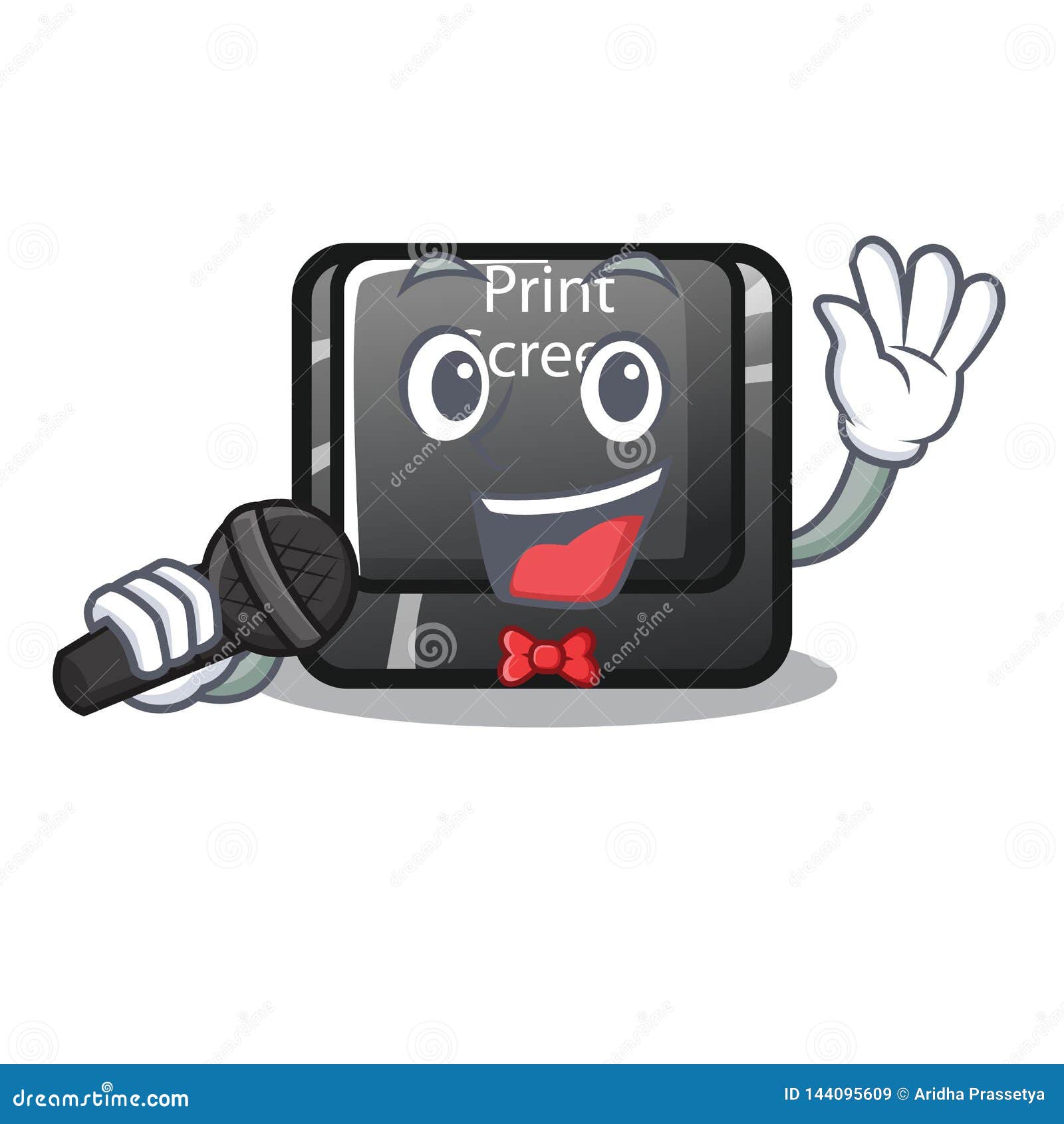 Singing Button Print Screen Isolated with Cartoon Stock Vector ...