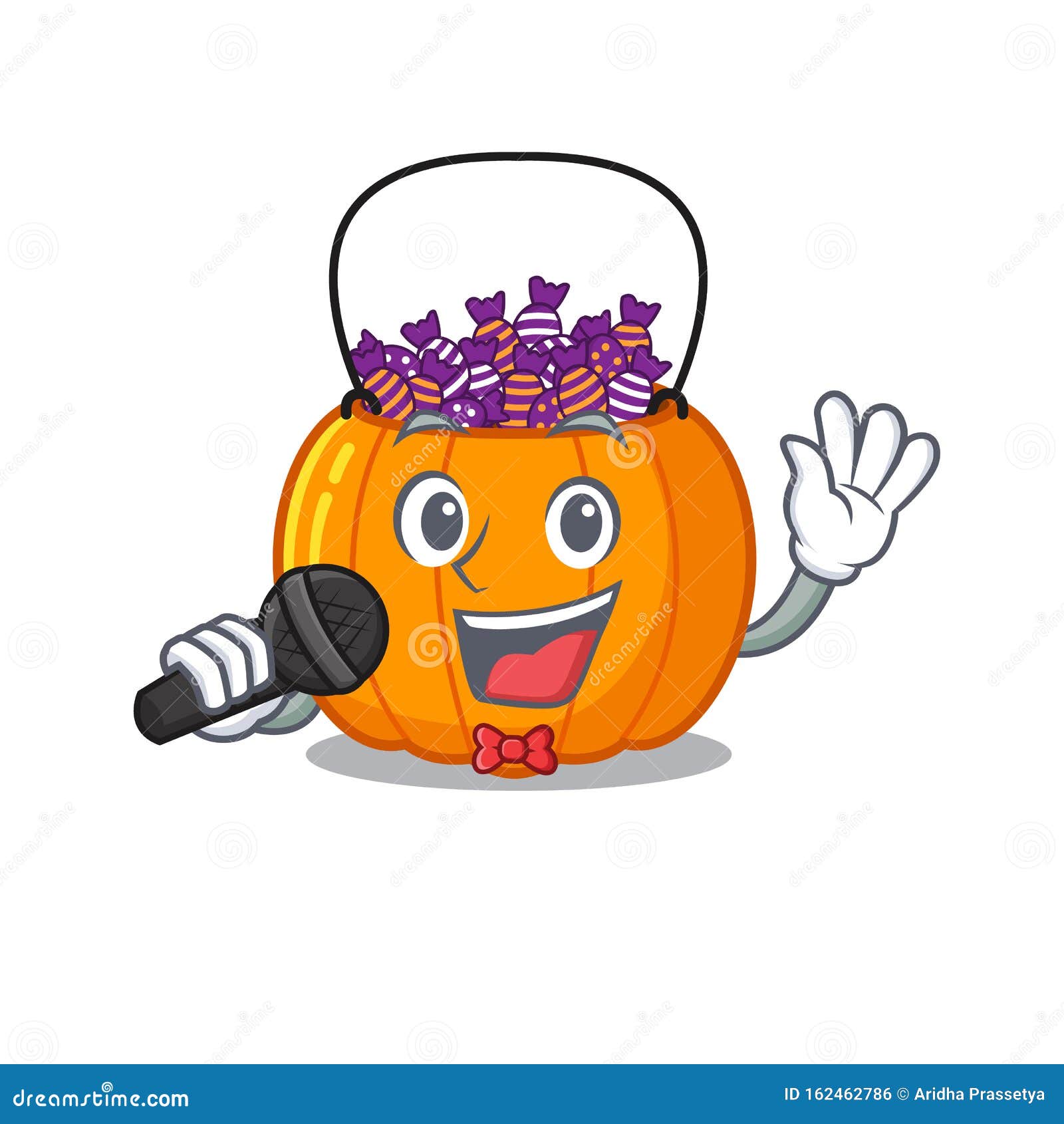 Singing Candy Bucket on with the Character Stock Vector - Illustration ...