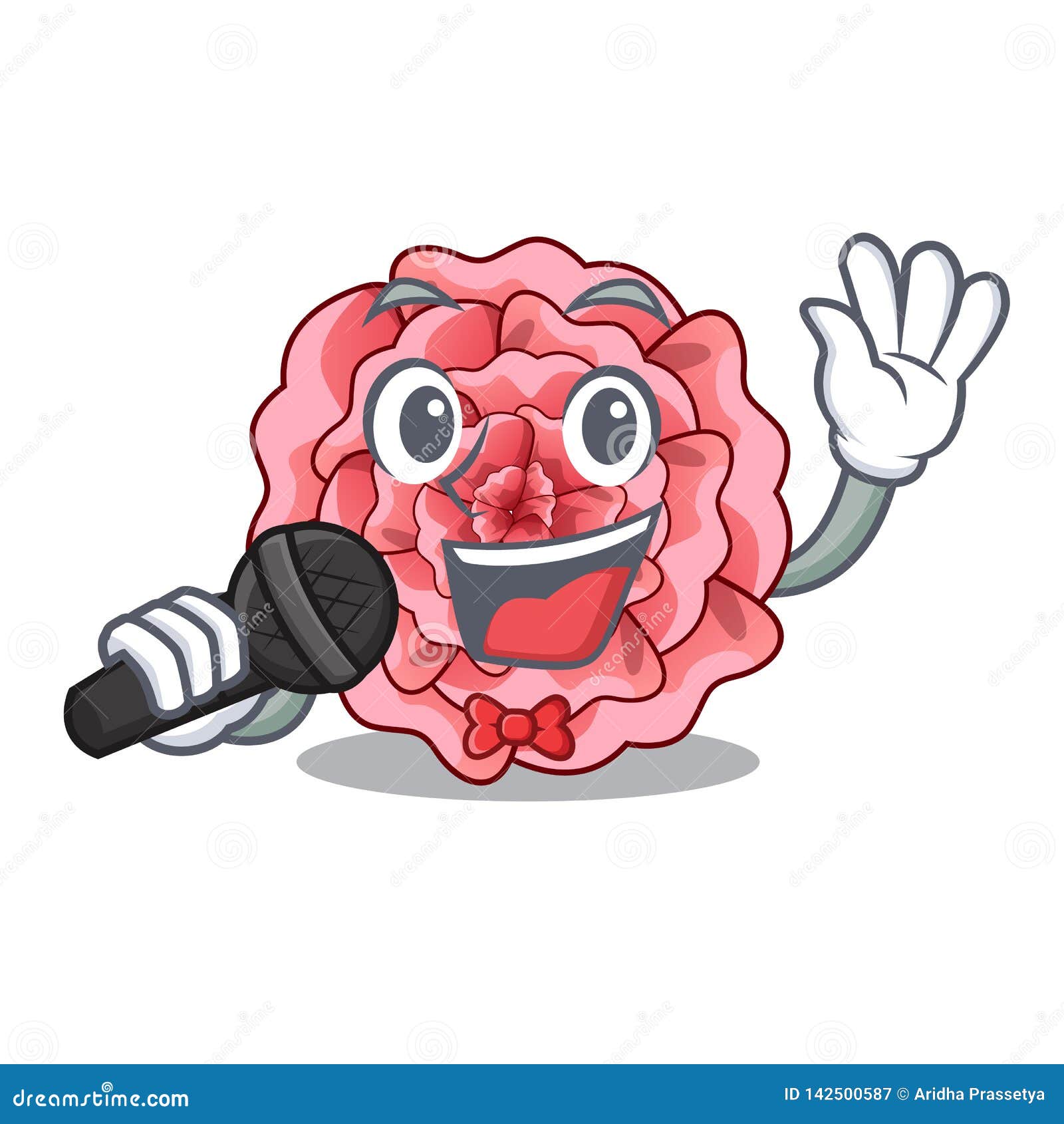 Singing Carnations Flower Isolated with the Cartoon Stock Vector ...